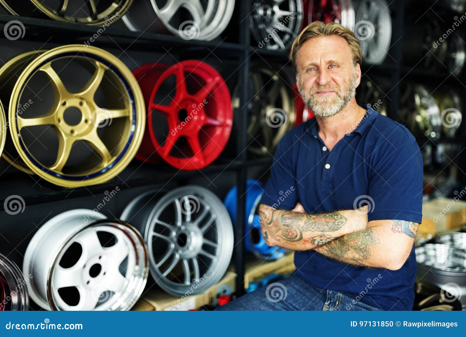 Garage Automotive Tuning Adjustment Tire Concept Stock Photo - Image of ...