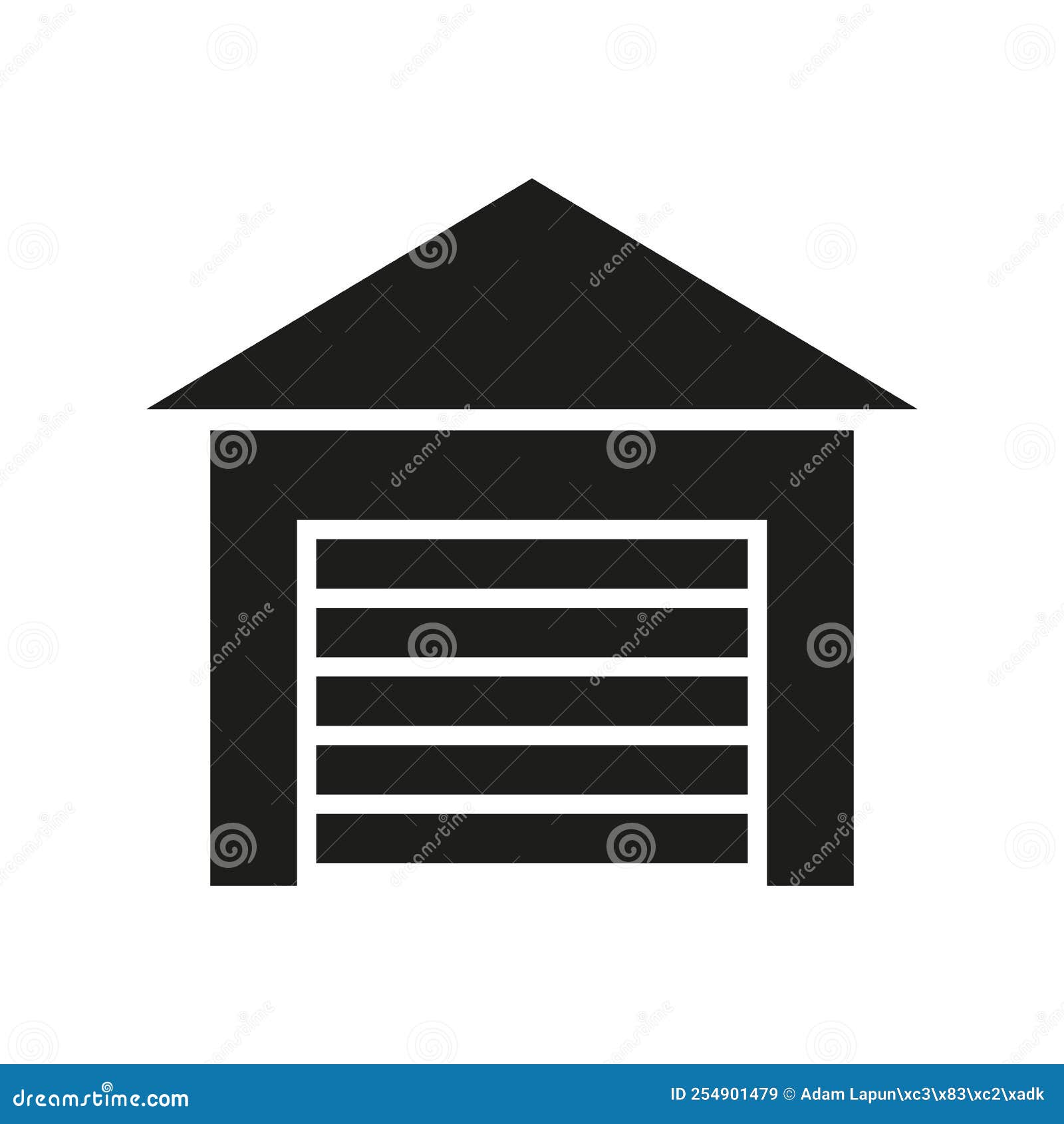 Garage Black Vector Icon on White Background Stock Vector ...