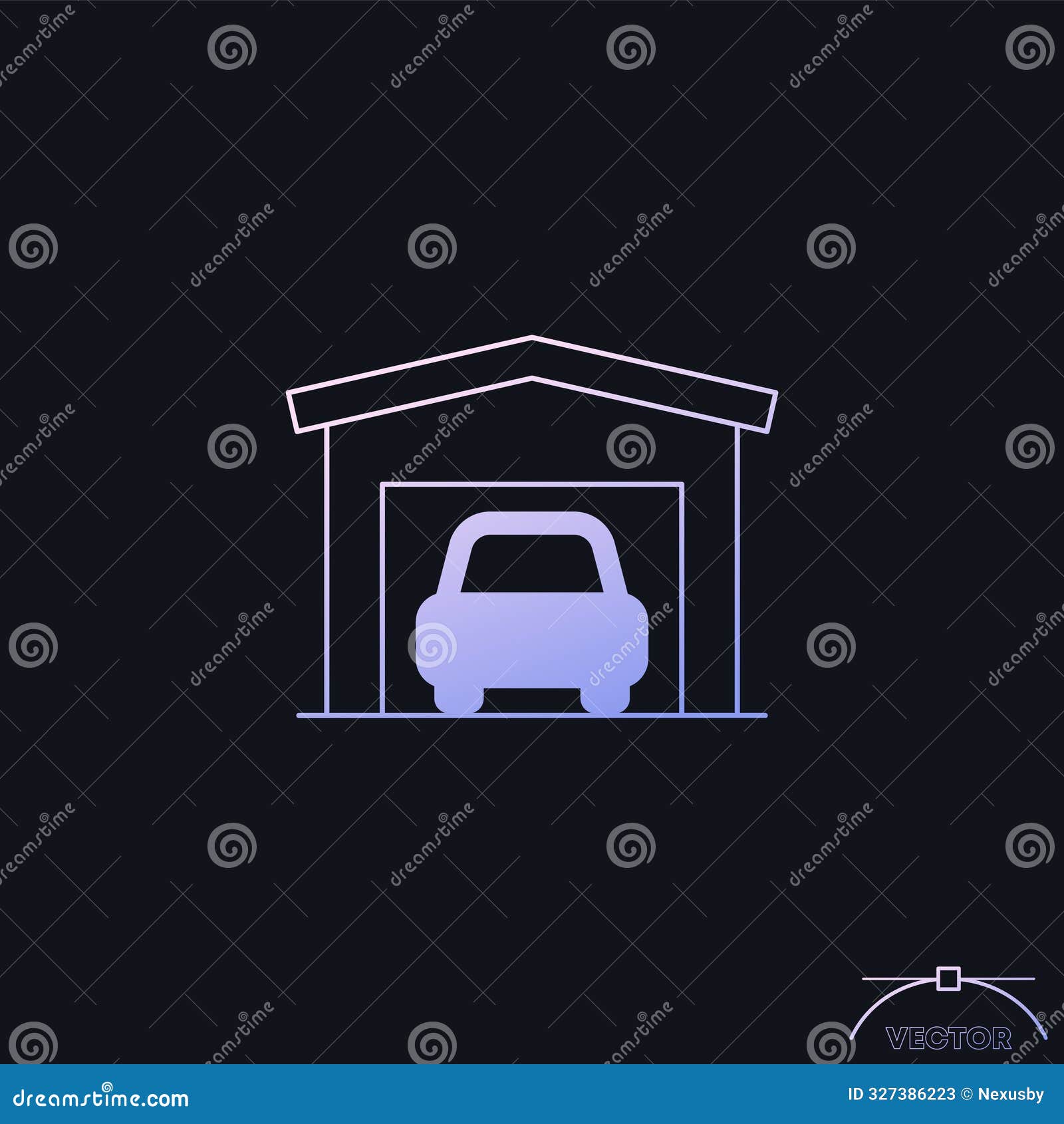 Garage and a Car Icon, Vector Stock Illustration - Illustration of ...