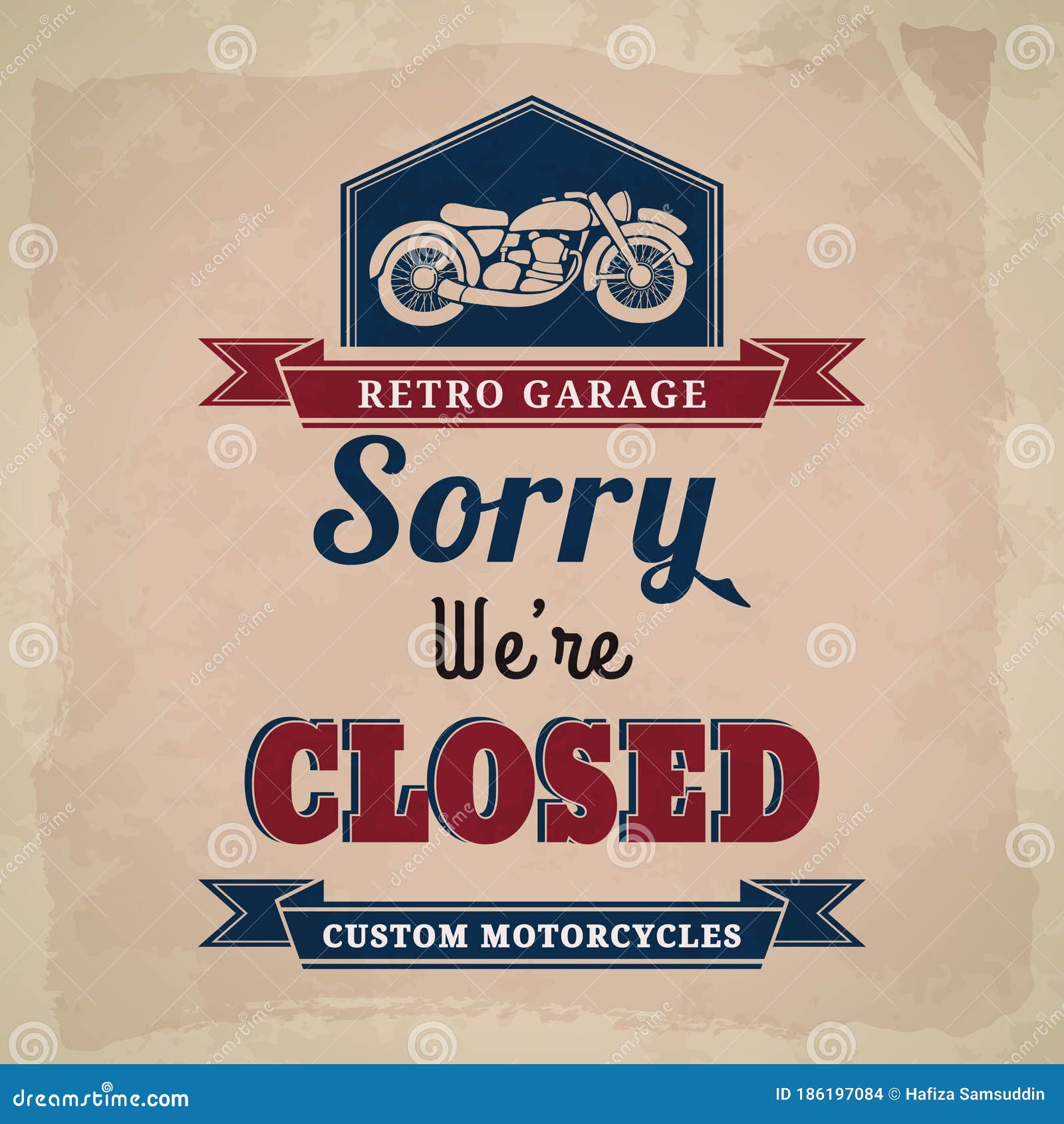 Garage Closed Sign. Vector Illustration Decorative Design Stock Vector ...