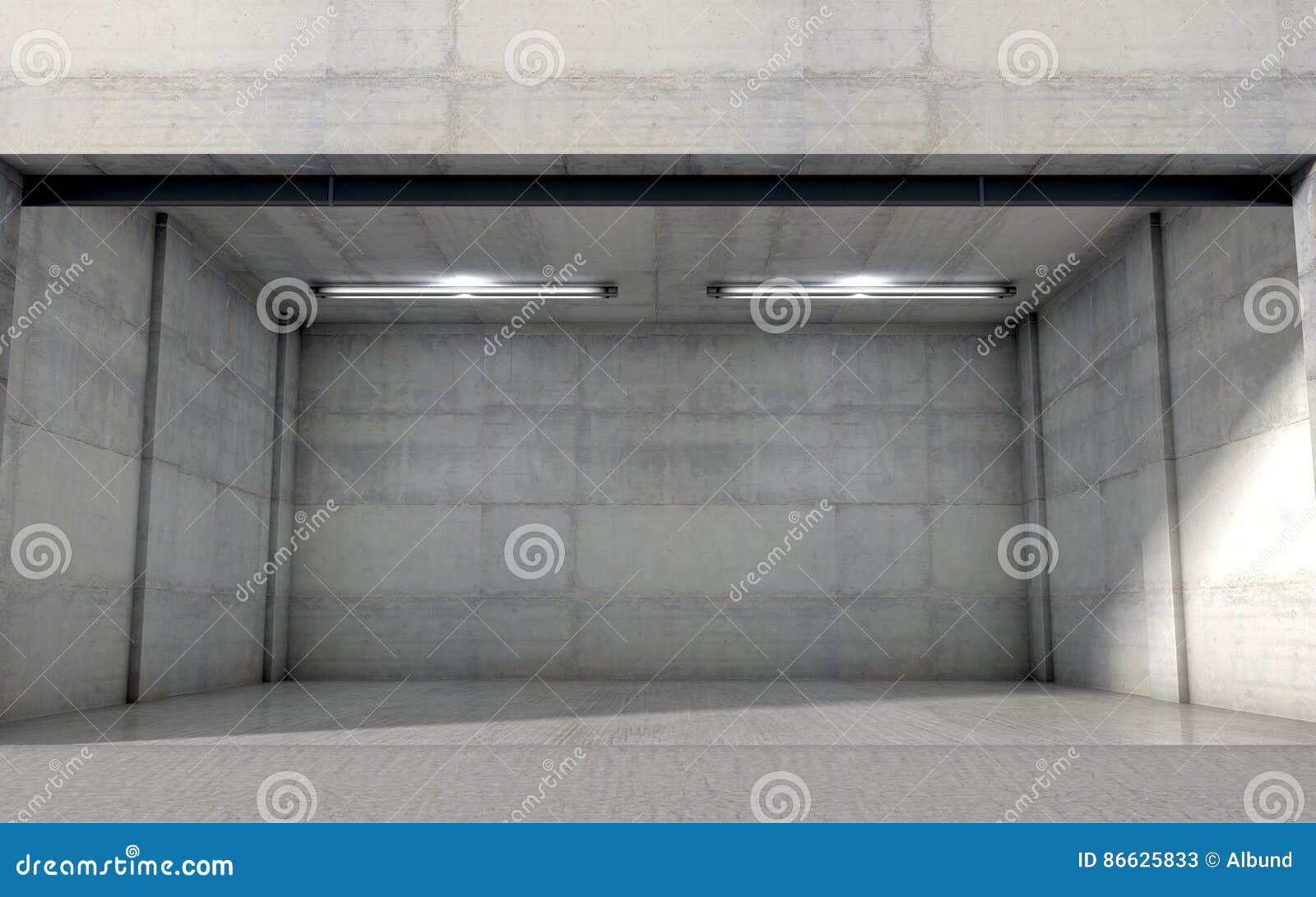 Garage Doble Inacabado Con Una Ventana Stock de ilustración ...