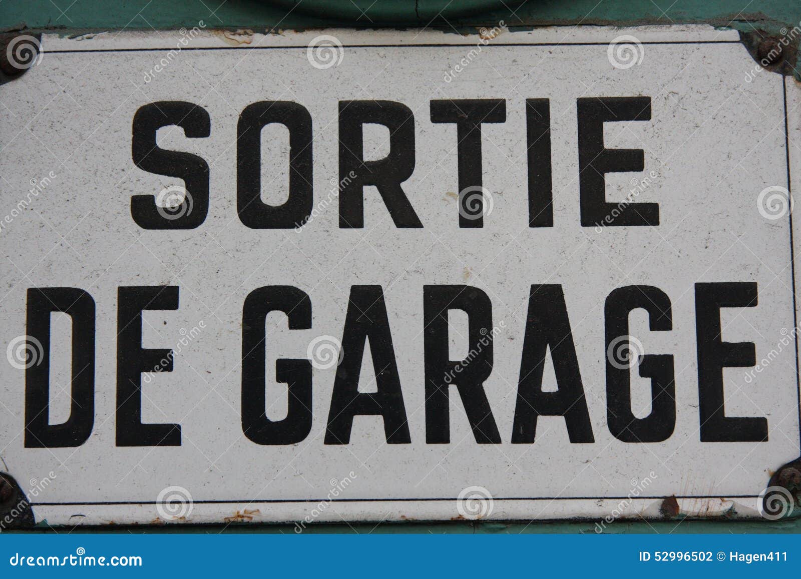 Garage Exit sign stock photo. Image of paris, exit, settlement - 52996502