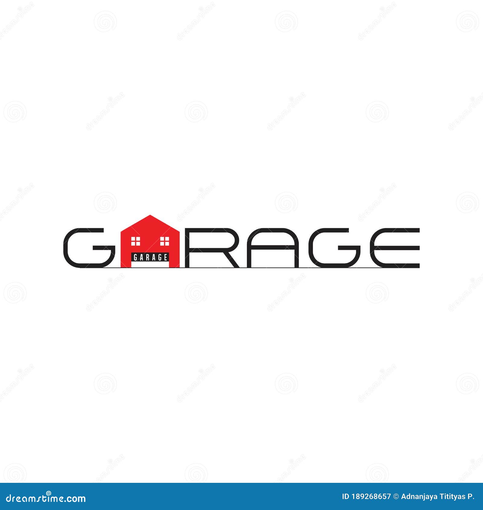 Garage House Simple Geometric Text Logo Vector Stock Vector ...