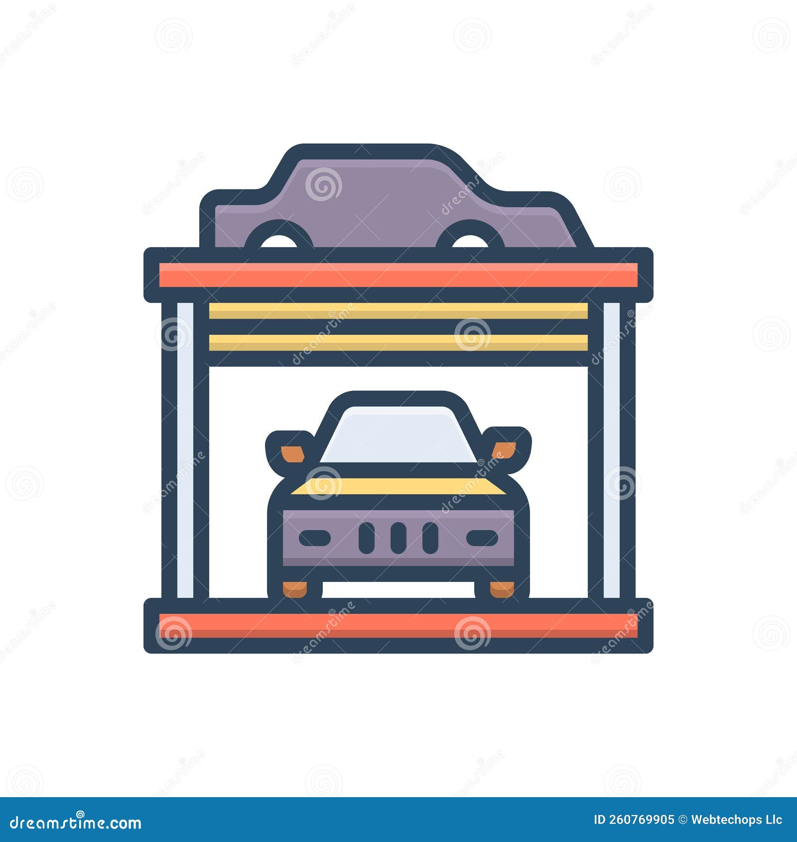 Color Illustration Icon for Garage, Terminus and Parking Stock ...
