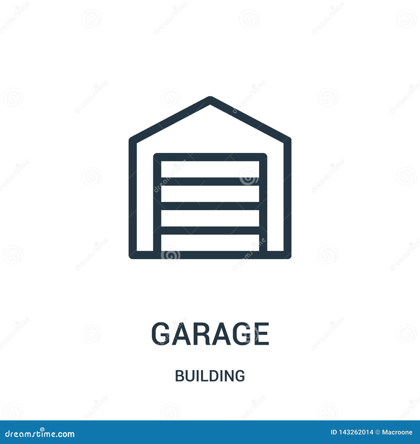 Garage Icon Vector from Building Collection. Thin Line Garage Outline ...