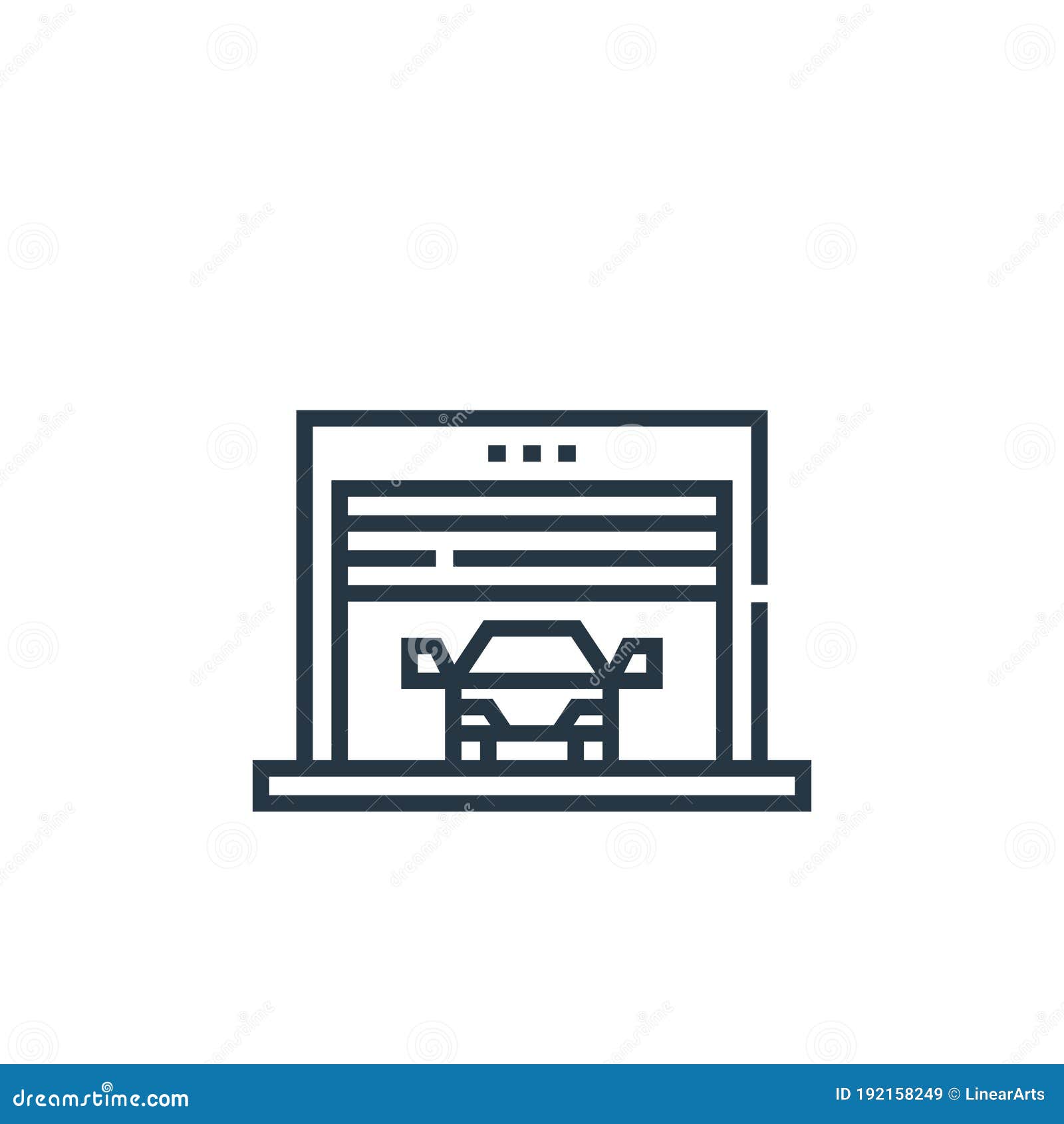 Garage Icon Vector from Driving School Concept. Thin Line Illustration ...