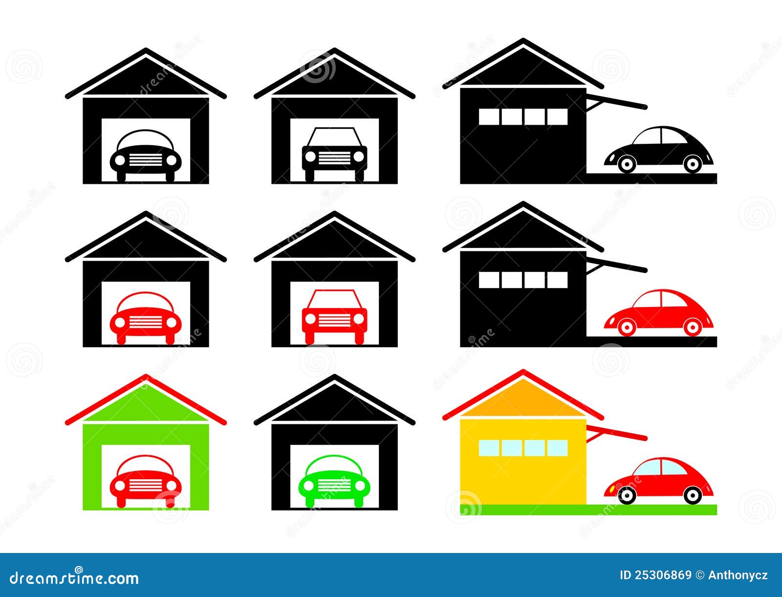 Garage icons stock vector. Illustration of automotive - 25306869