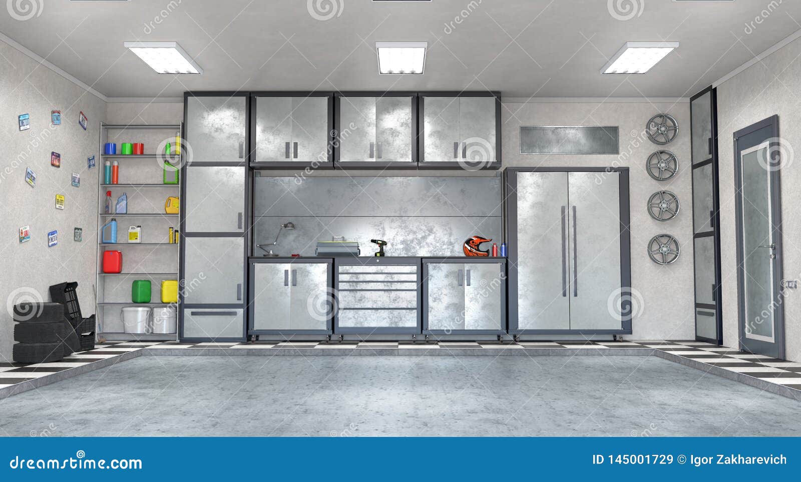 Garage interior. stock illustration. Illustration of building - 145001729