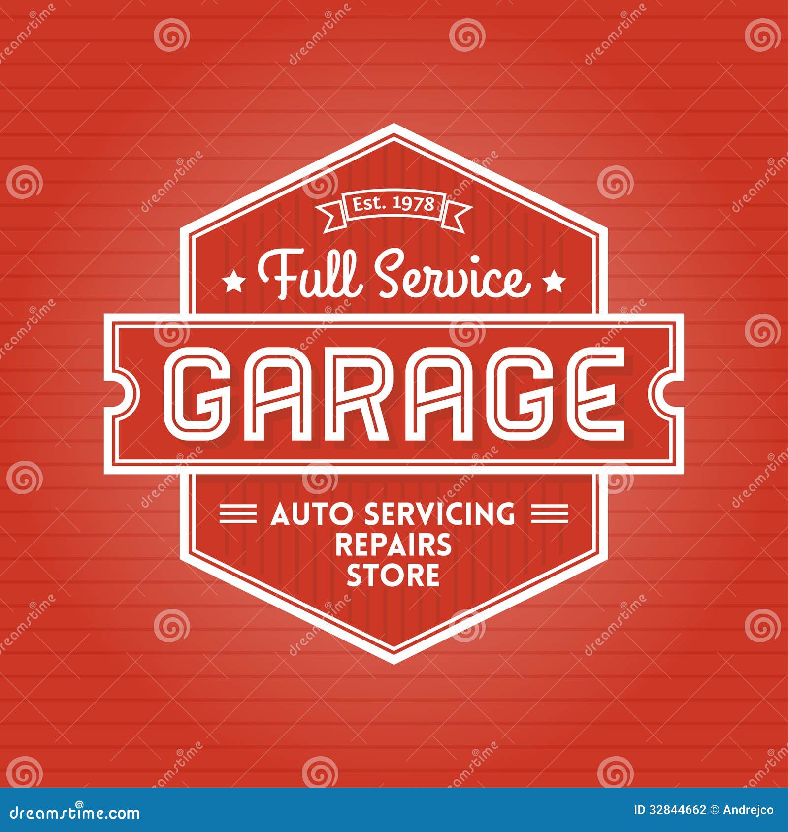 Garage Label stock vector. Illustration of sign, shield - 32844662