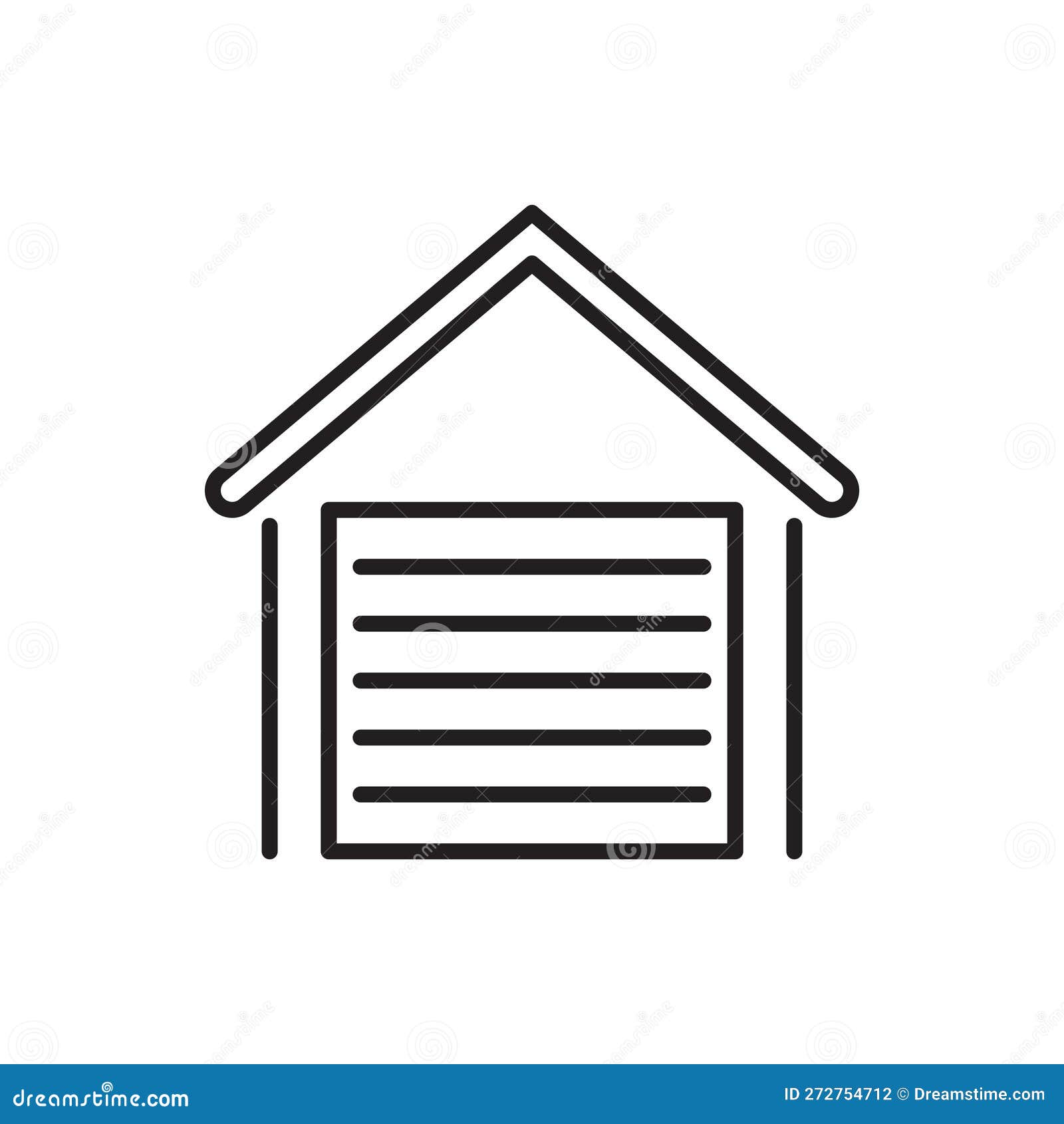 Garage line icon on white stock vector. Illustration of transportation ...