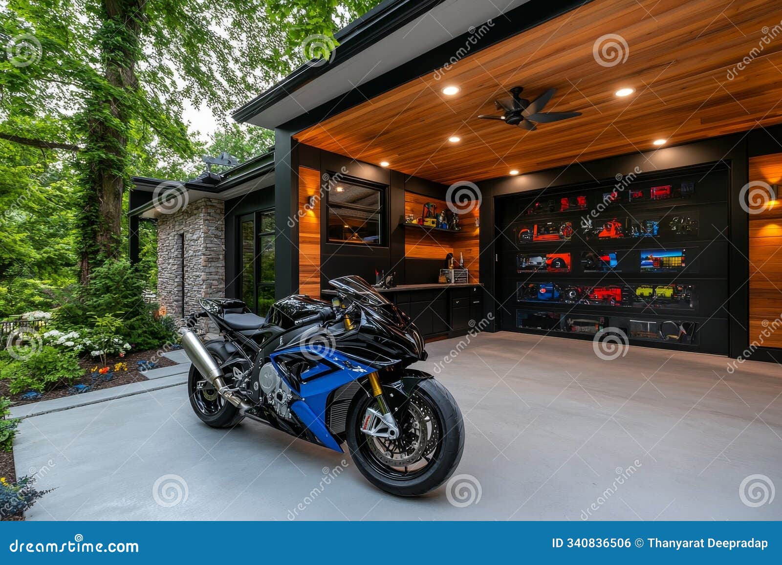Garage Multi-purpose Functionality is Captured in a Realistic Photo of ...