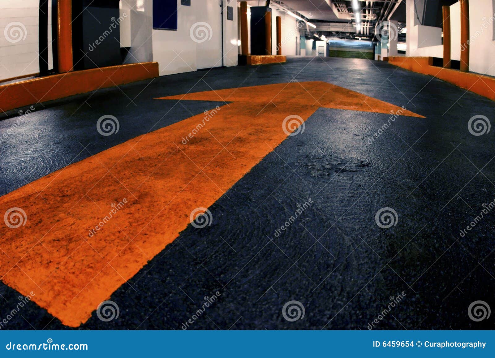 Garage with painted arrow stock photo. Image of urban - 6459654