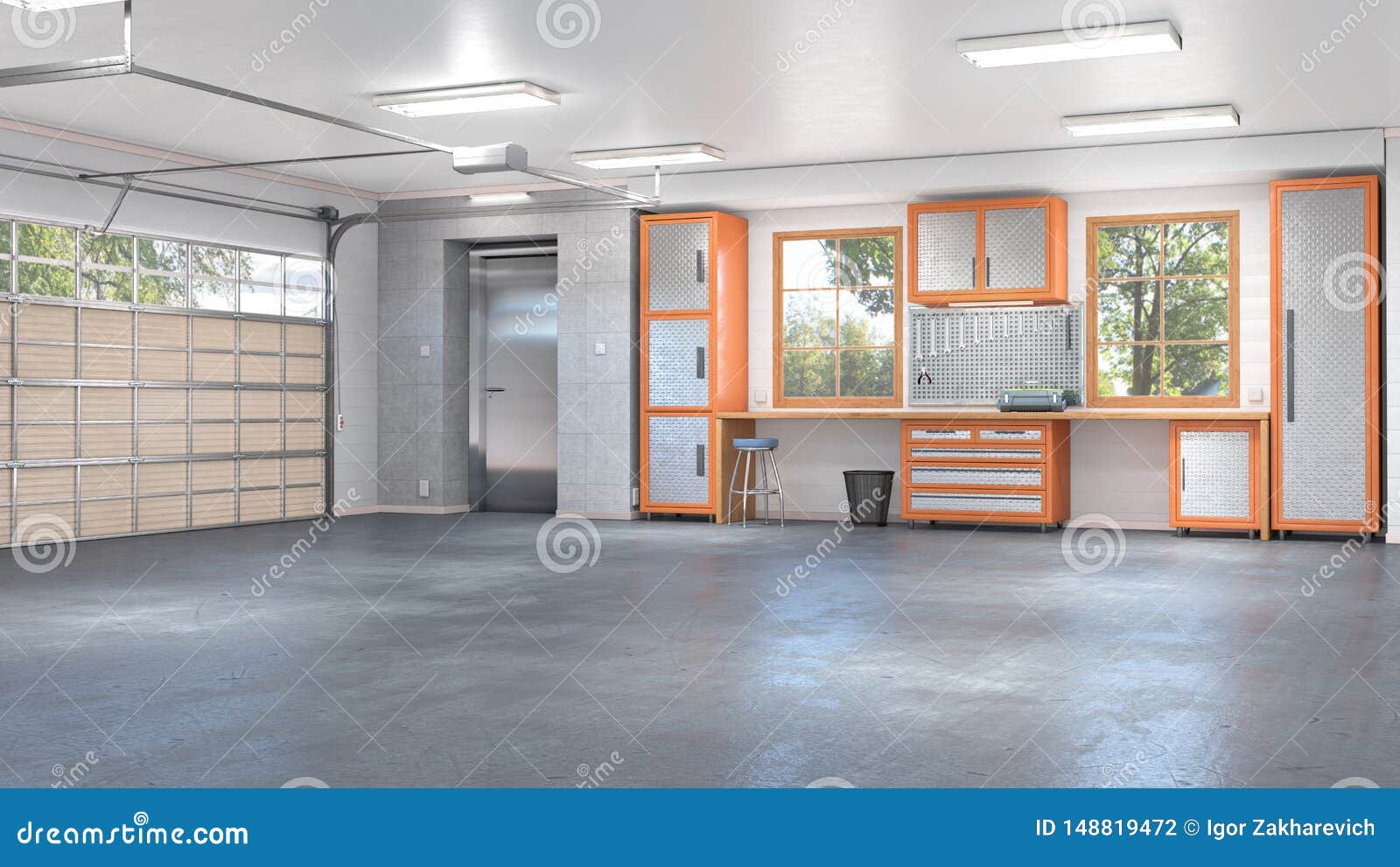 Garage Interior Realistic Composition Vector Illustration ...
