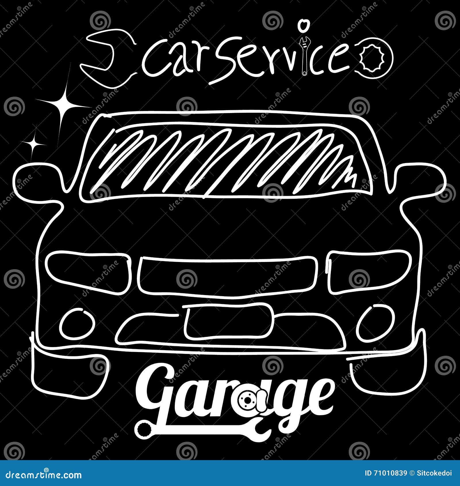 Garage service hand drawn stock vector. Illustration of attentive ...