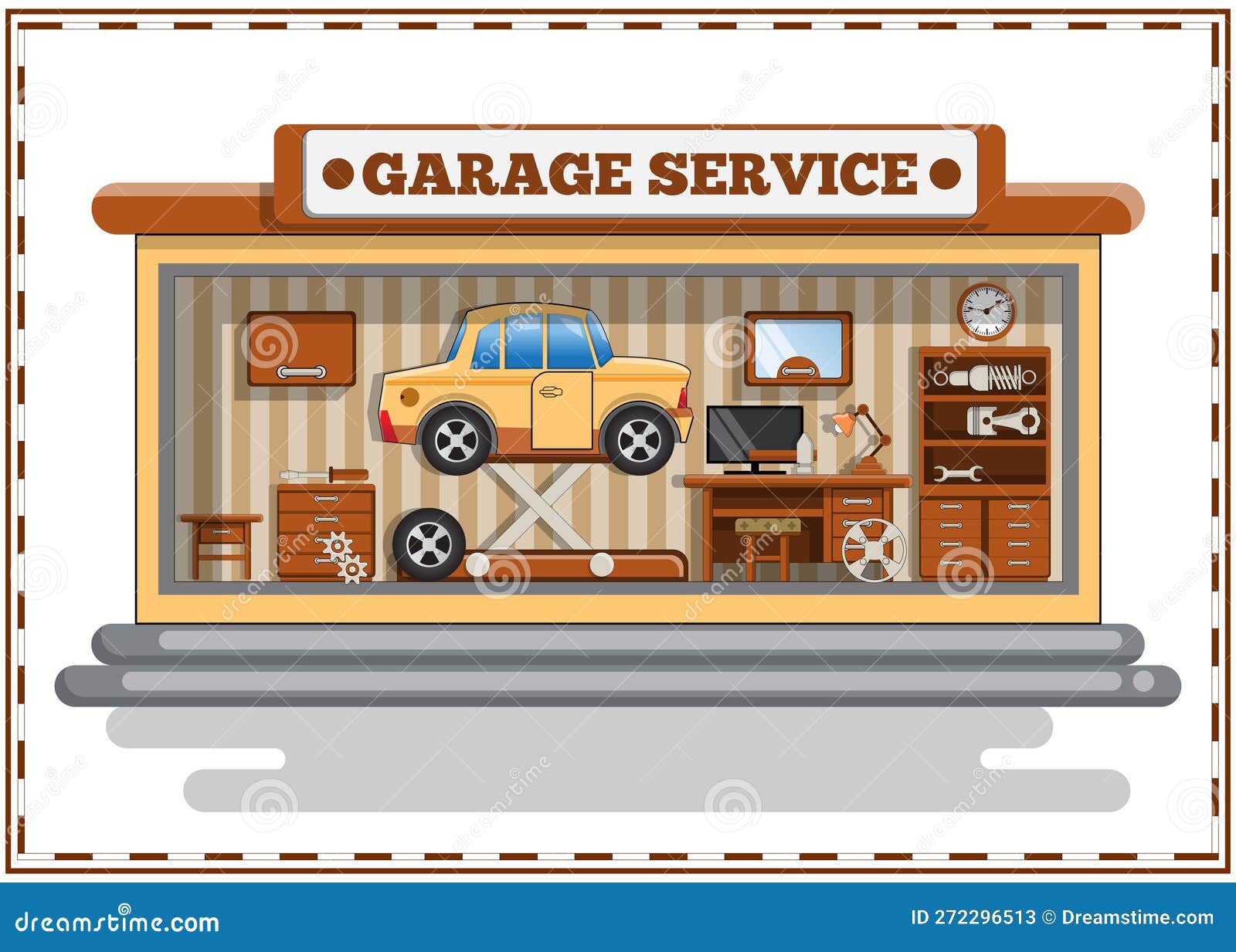 Garage service. stock vector. Illustration of equipment - 272296513