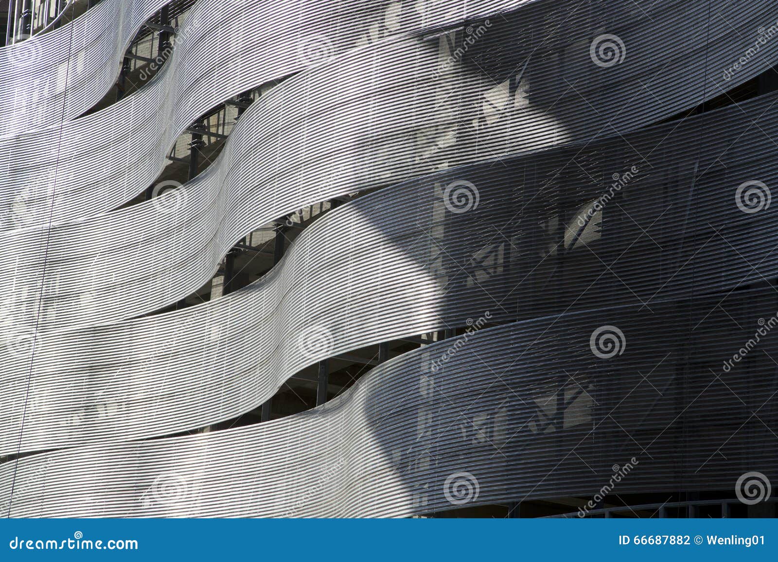 Garage Wavy Perforated Panels Stock Photo - Image of construction ...