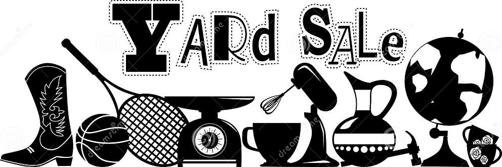 Garagenflohmarktzeichen vektor abbildung. Illustration von verkaufen ...