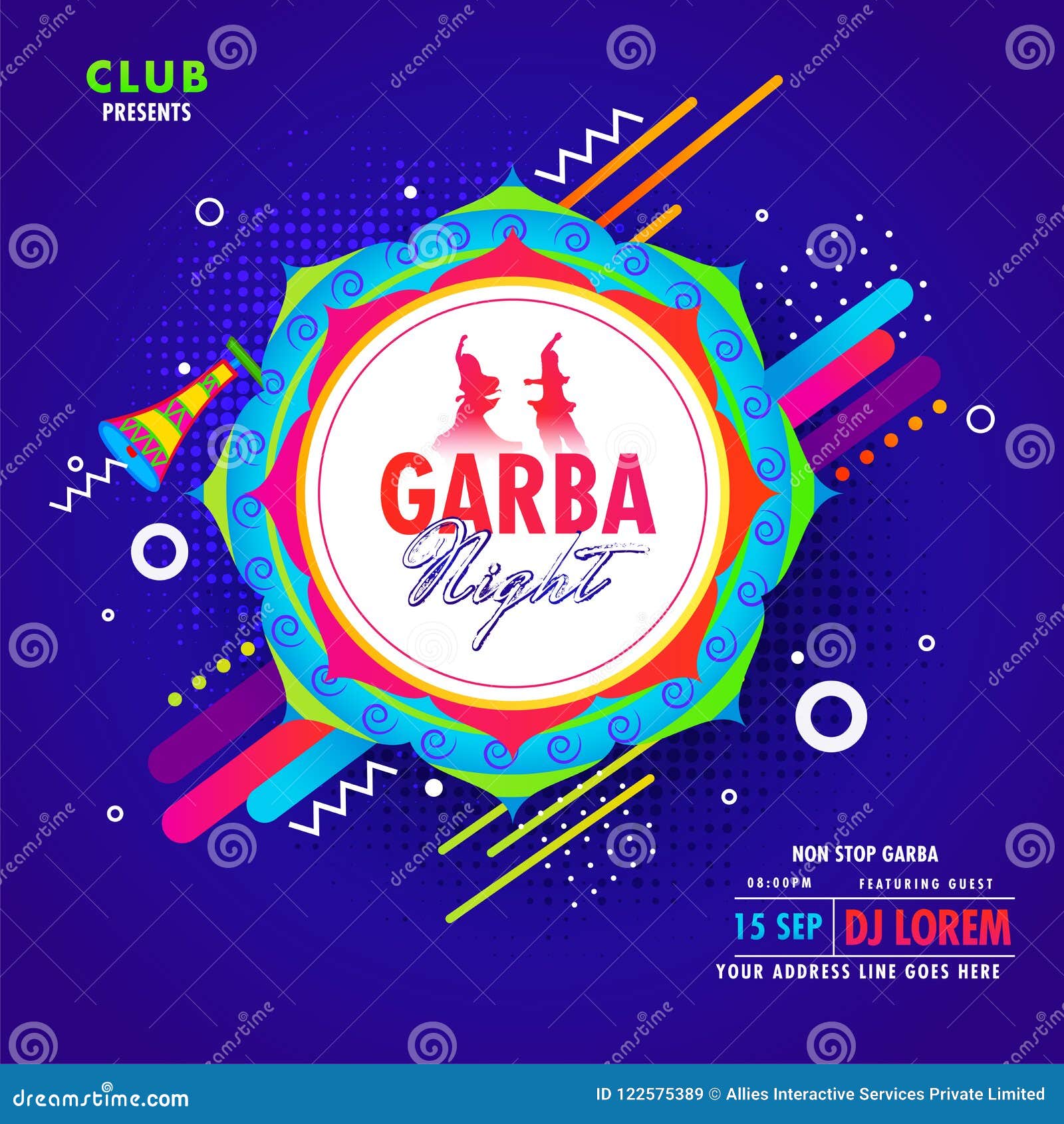 Garba Night Template or Flyer Design with Abstract Elements and Stock ...