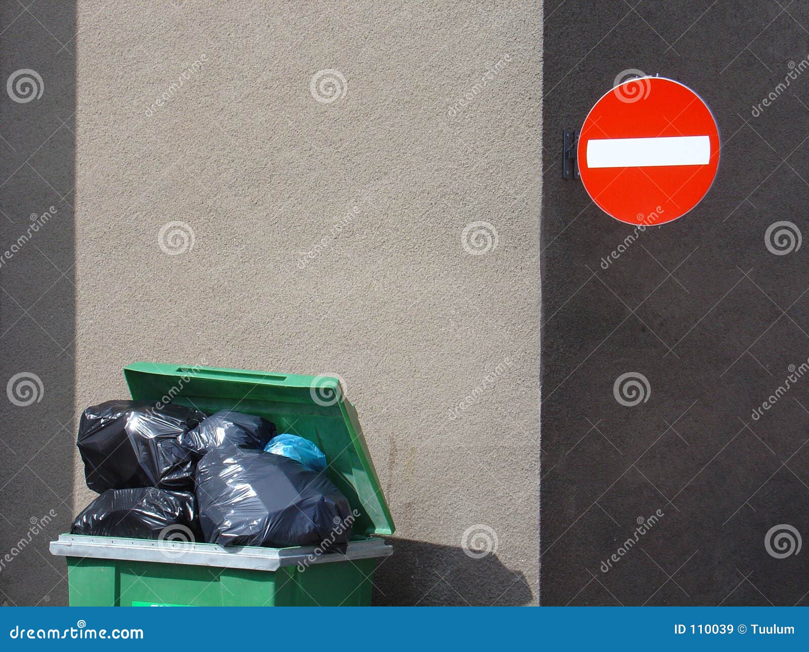 Garbage stock image. Image of green, garbage, wall, front - 110039