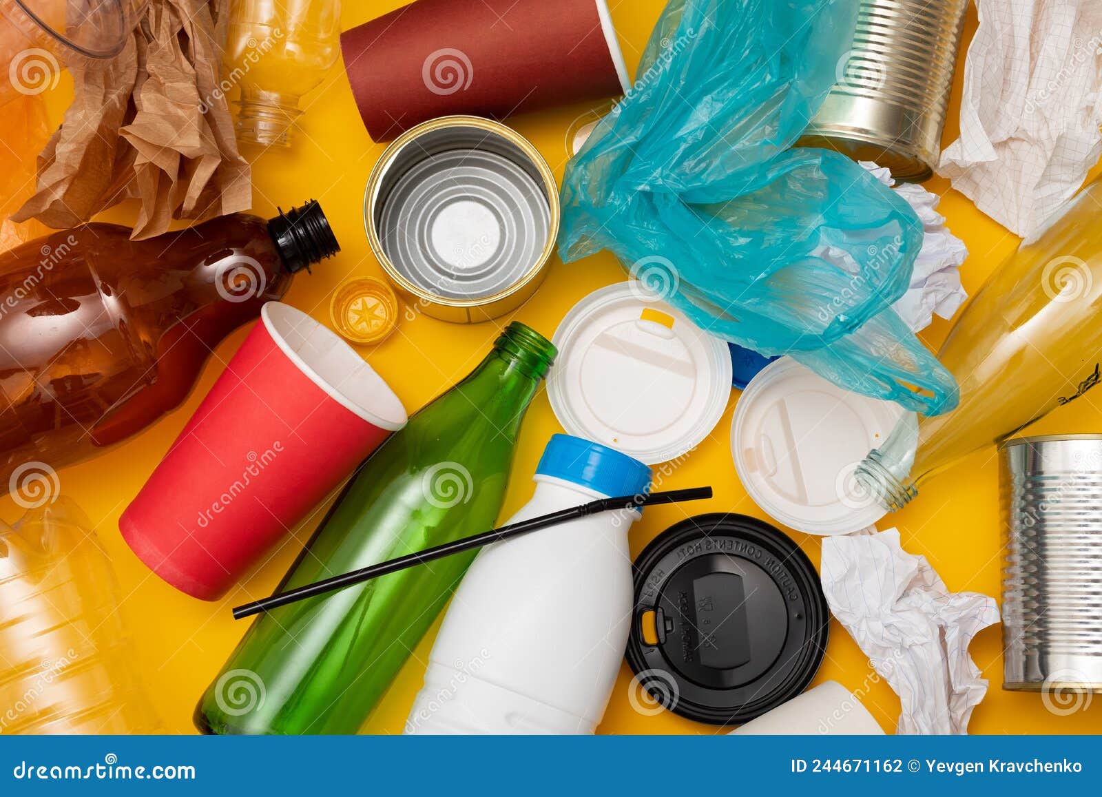 Garbage Background. Sorting of Garbage Types Stock Photo - Image of ...
