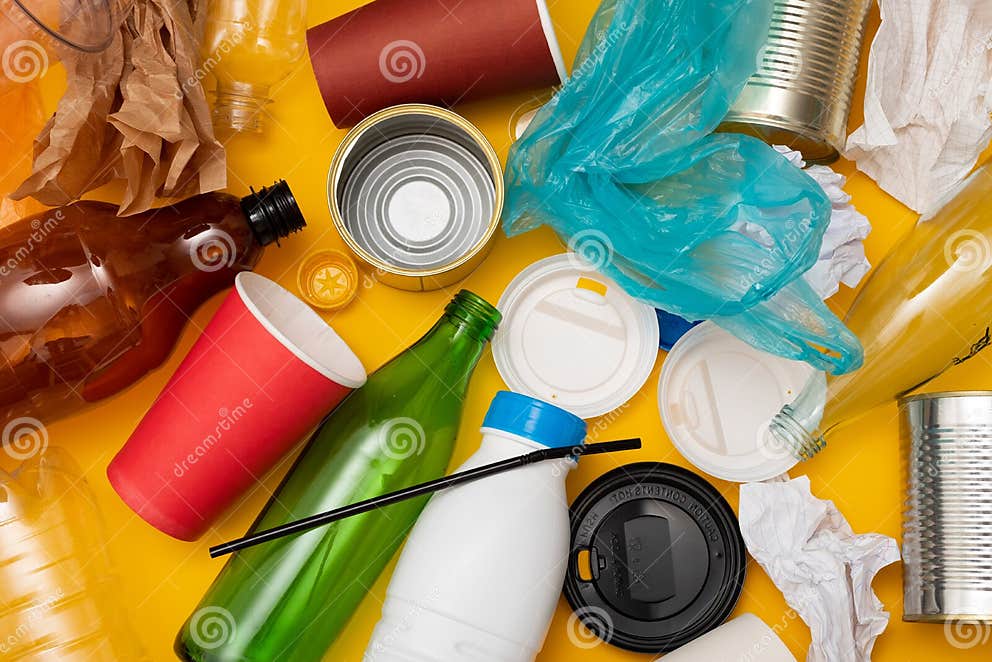 Garbage Background. Sorting of Garbage Types Stock Photo - Image of ...