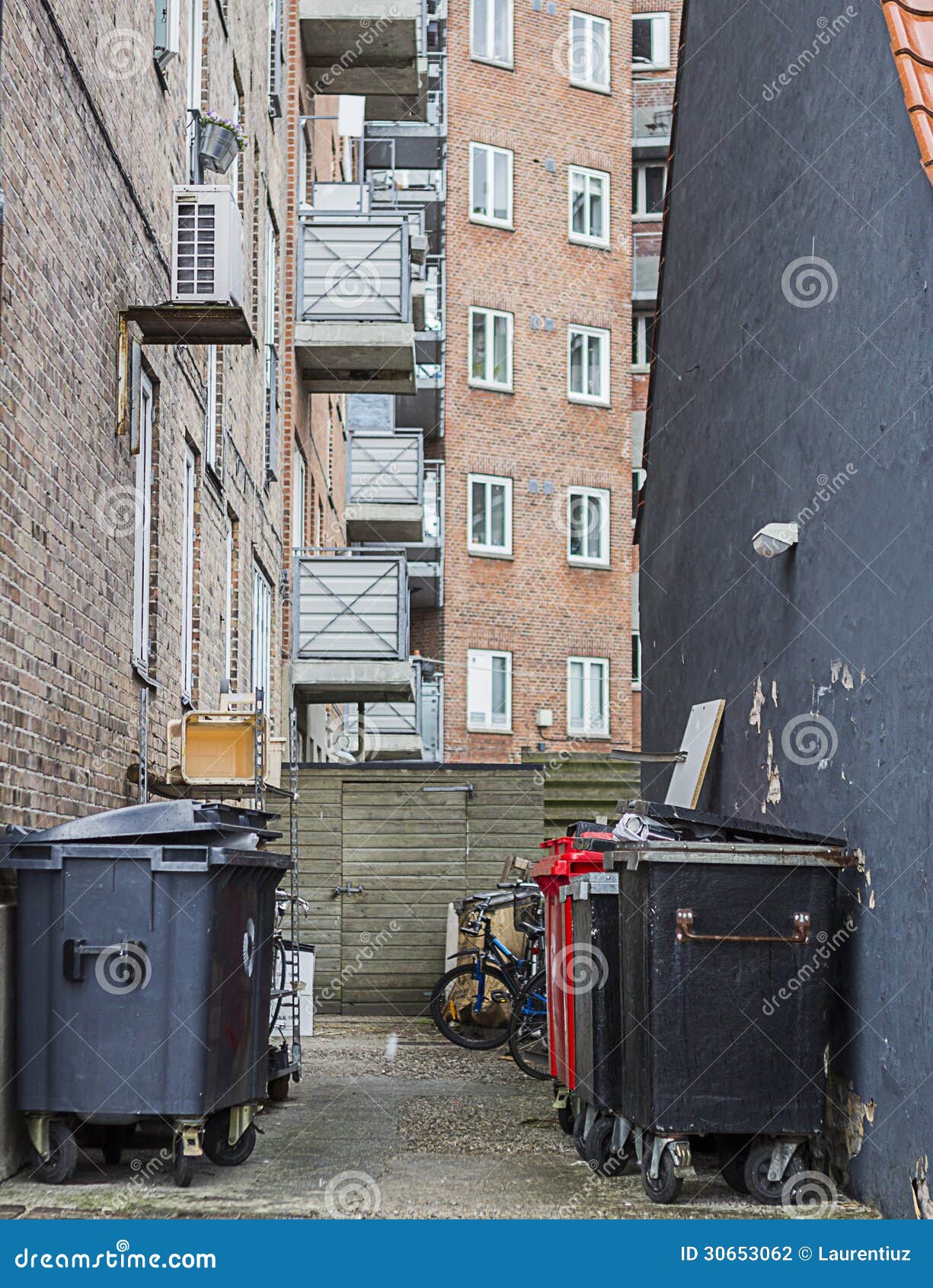 Garbage in the backyard stock photo. Image of garbagecans - 30653062