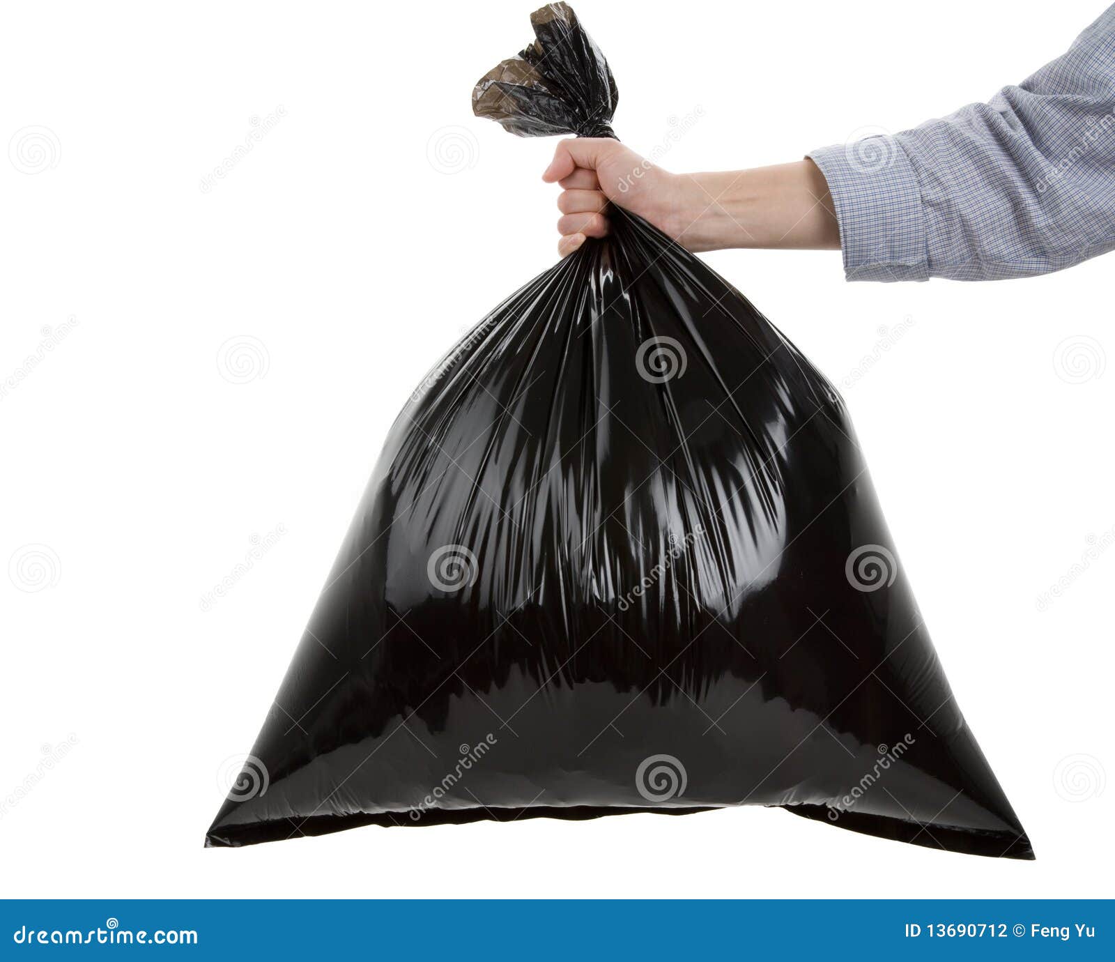 Garbage Bag stock photo. Image of holding, black, disposal - 13690712