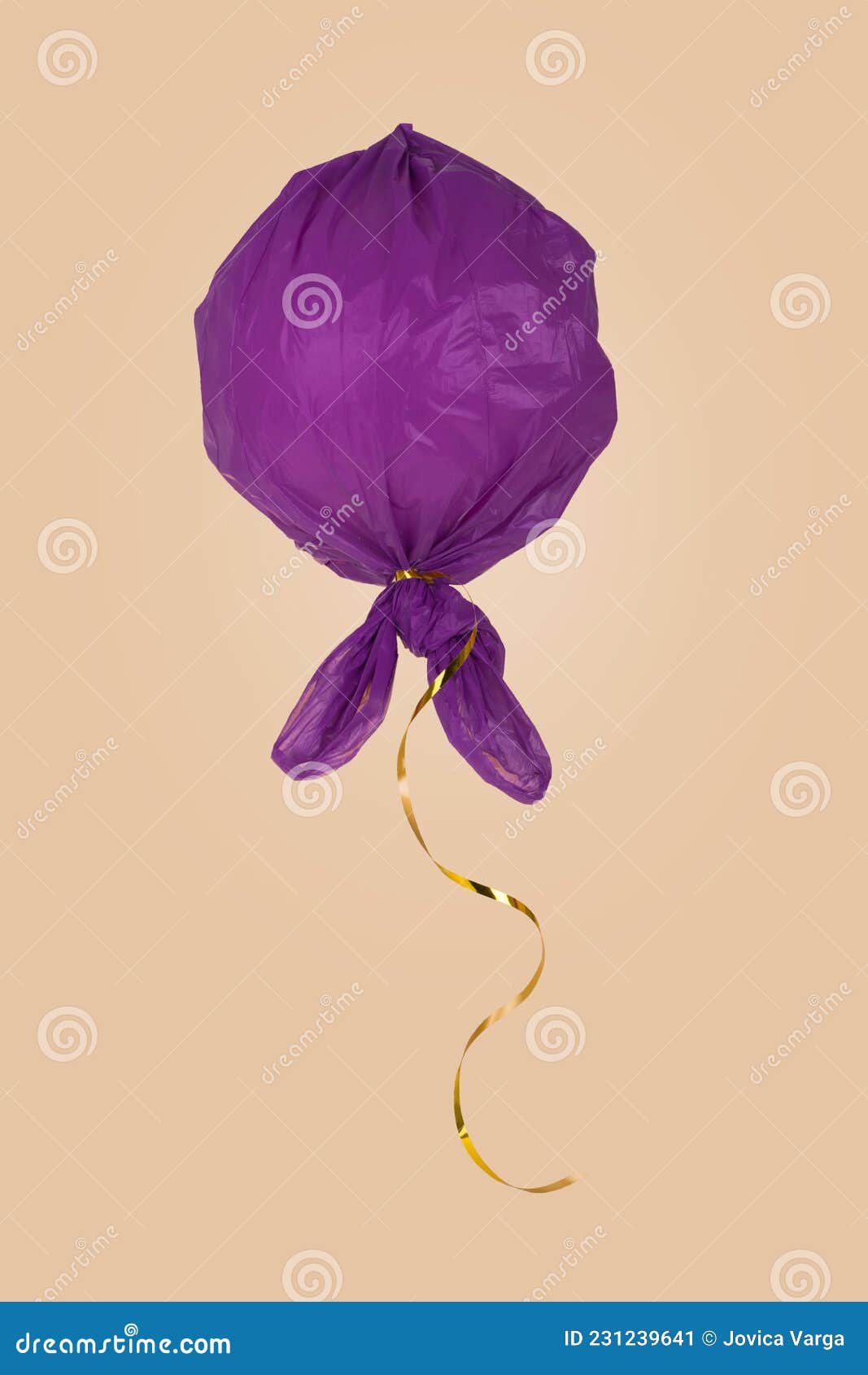Garbage Bag Balloon Flying Isolated on a Beige Background Stock Image ...