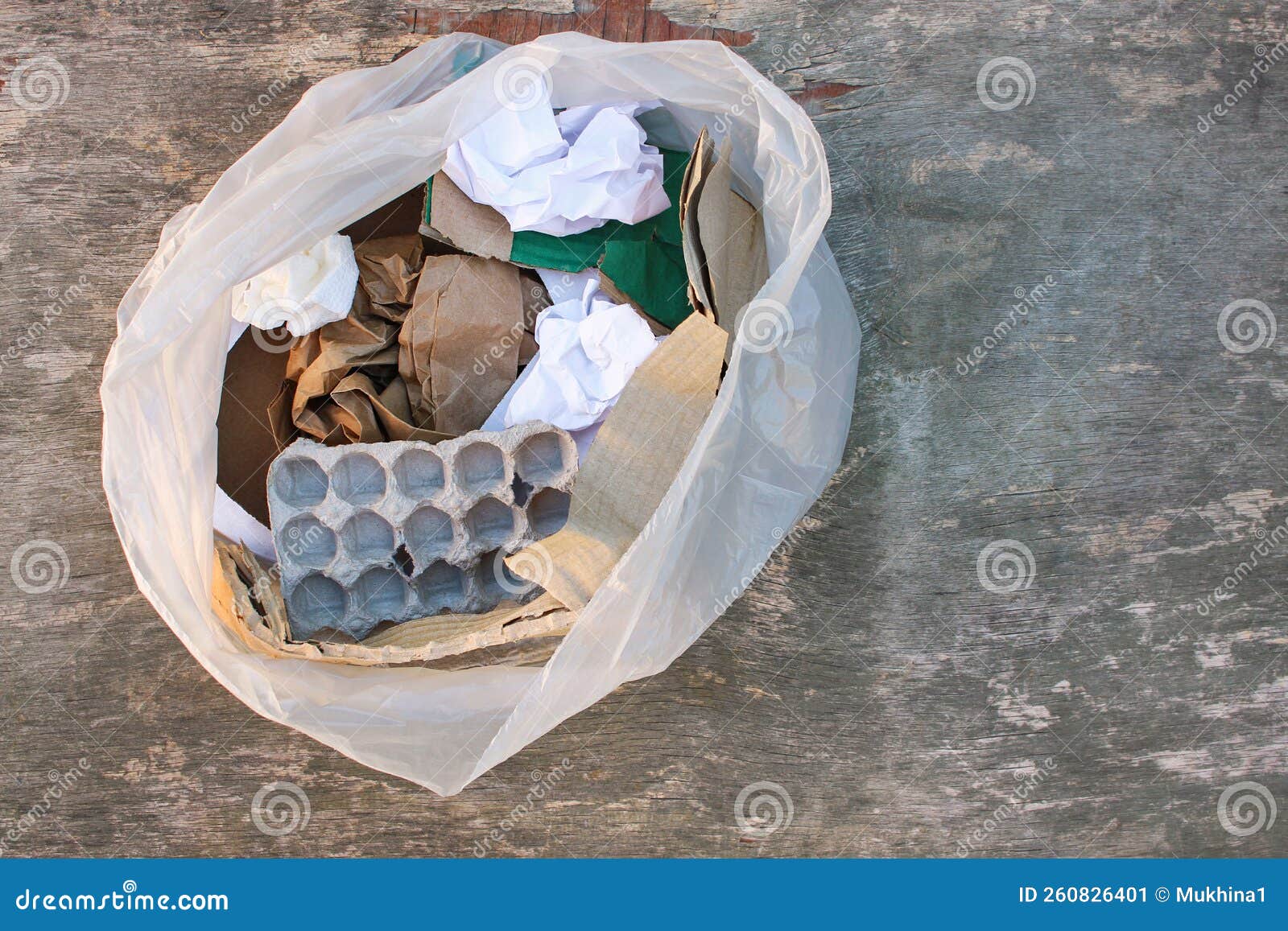 Garbage Bag with Different Paper Trash. Garbage Sorting Stock Image ...