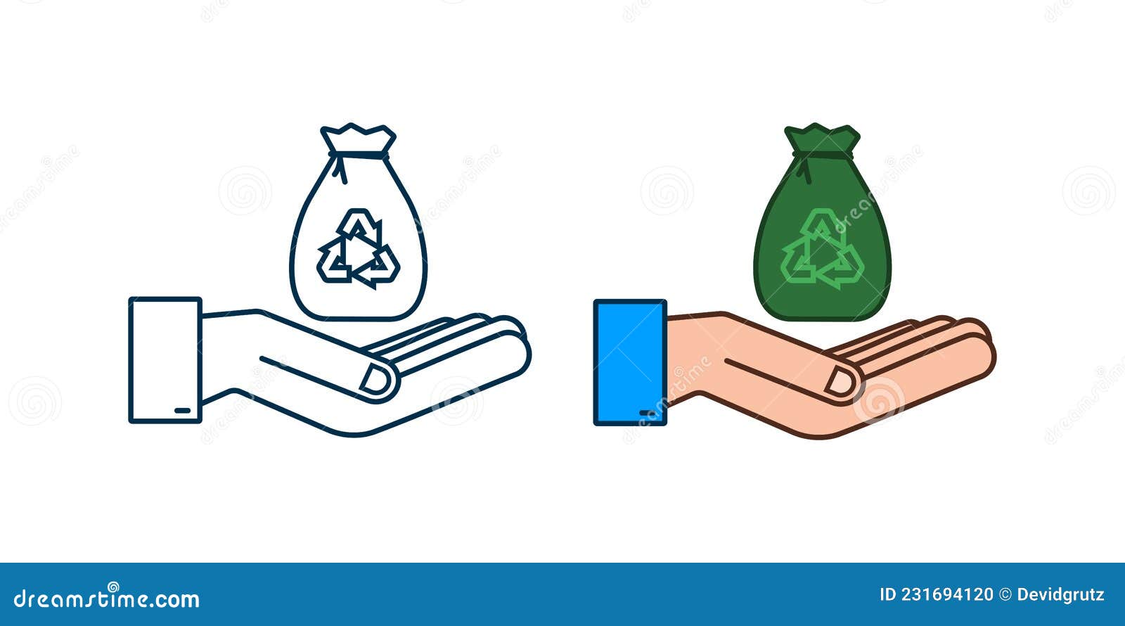 Garbage Bag in Hands Icon. Trash Bag. Vector Stock Illustration. Stock ...