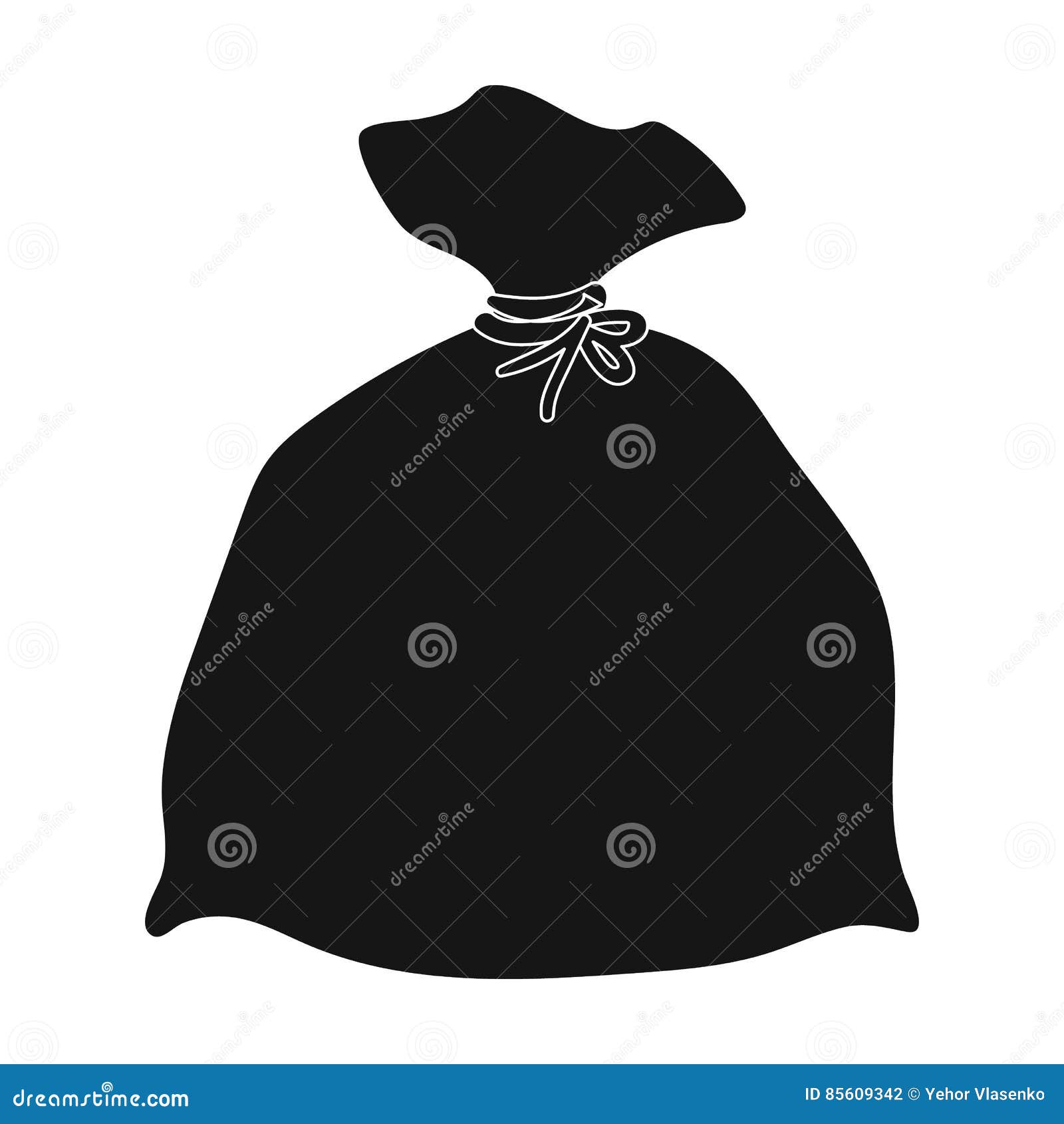 Garbage Bag Icon in Black Style Isolated on White Background. Cleaning ...