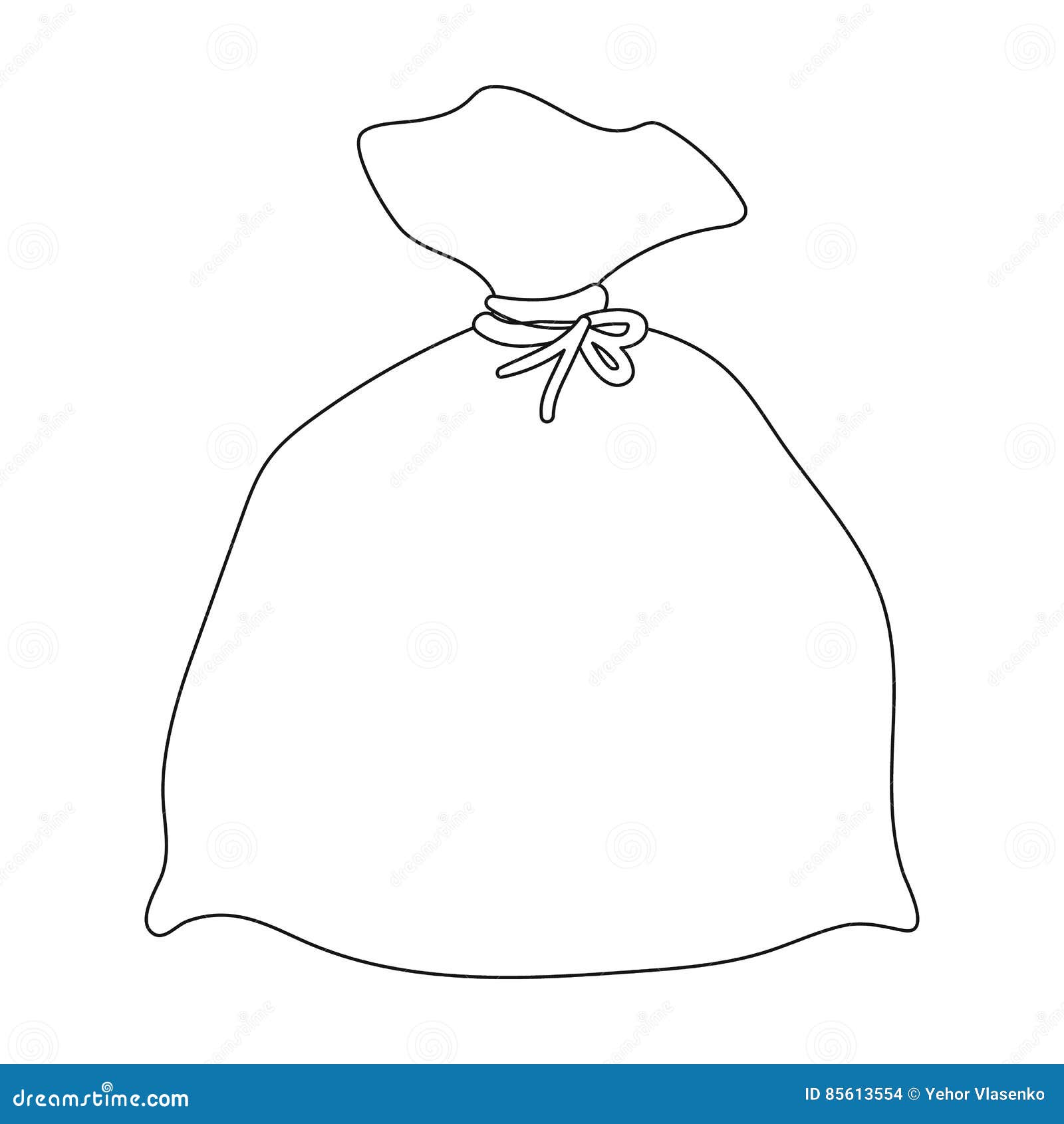 Garbage Bag Icon in Outline Style Isolated on White Background ...