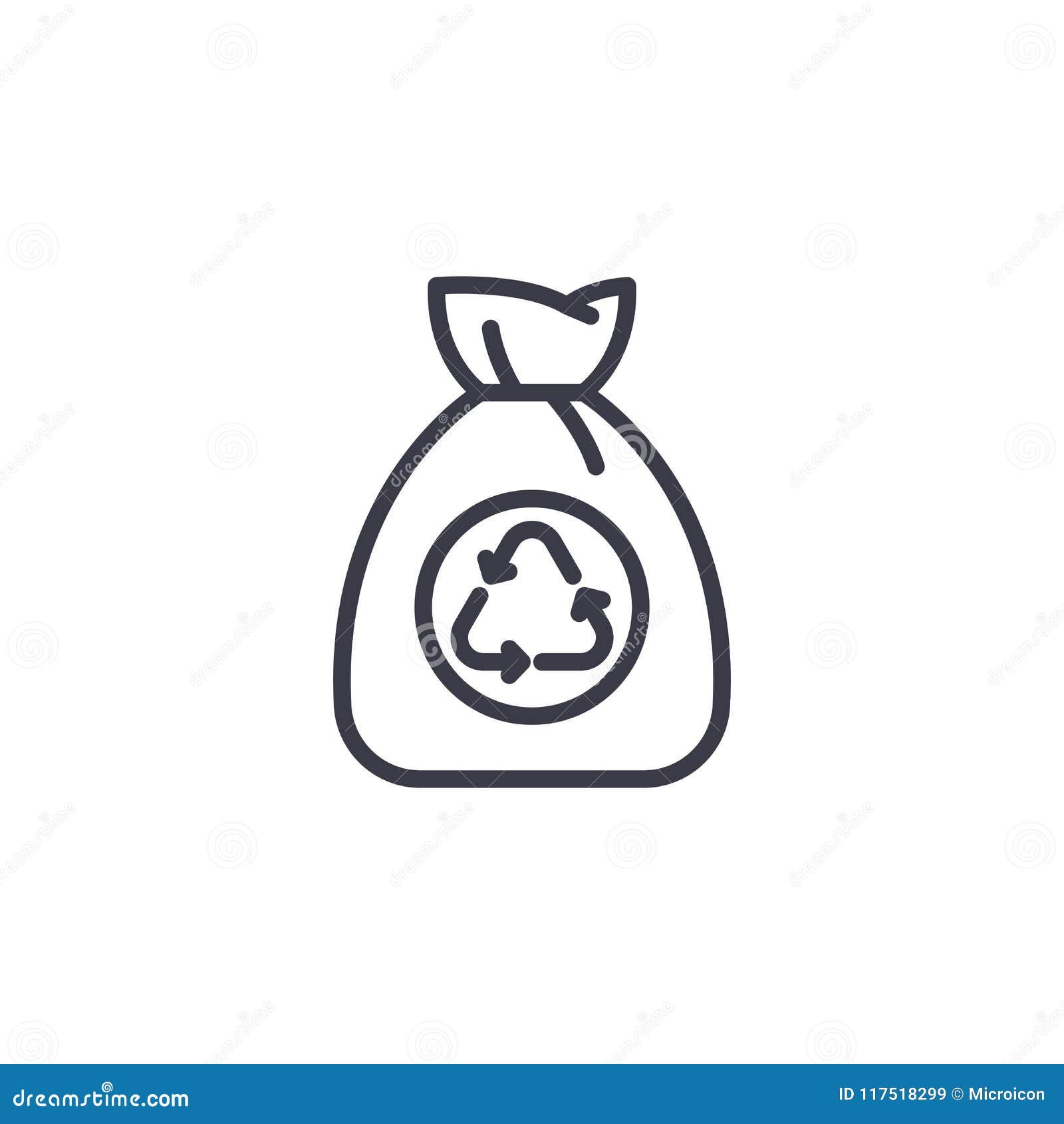 Garbage Bag Linear Icon Concept. Garbage Bag Line Vector Sign, Symbol ...