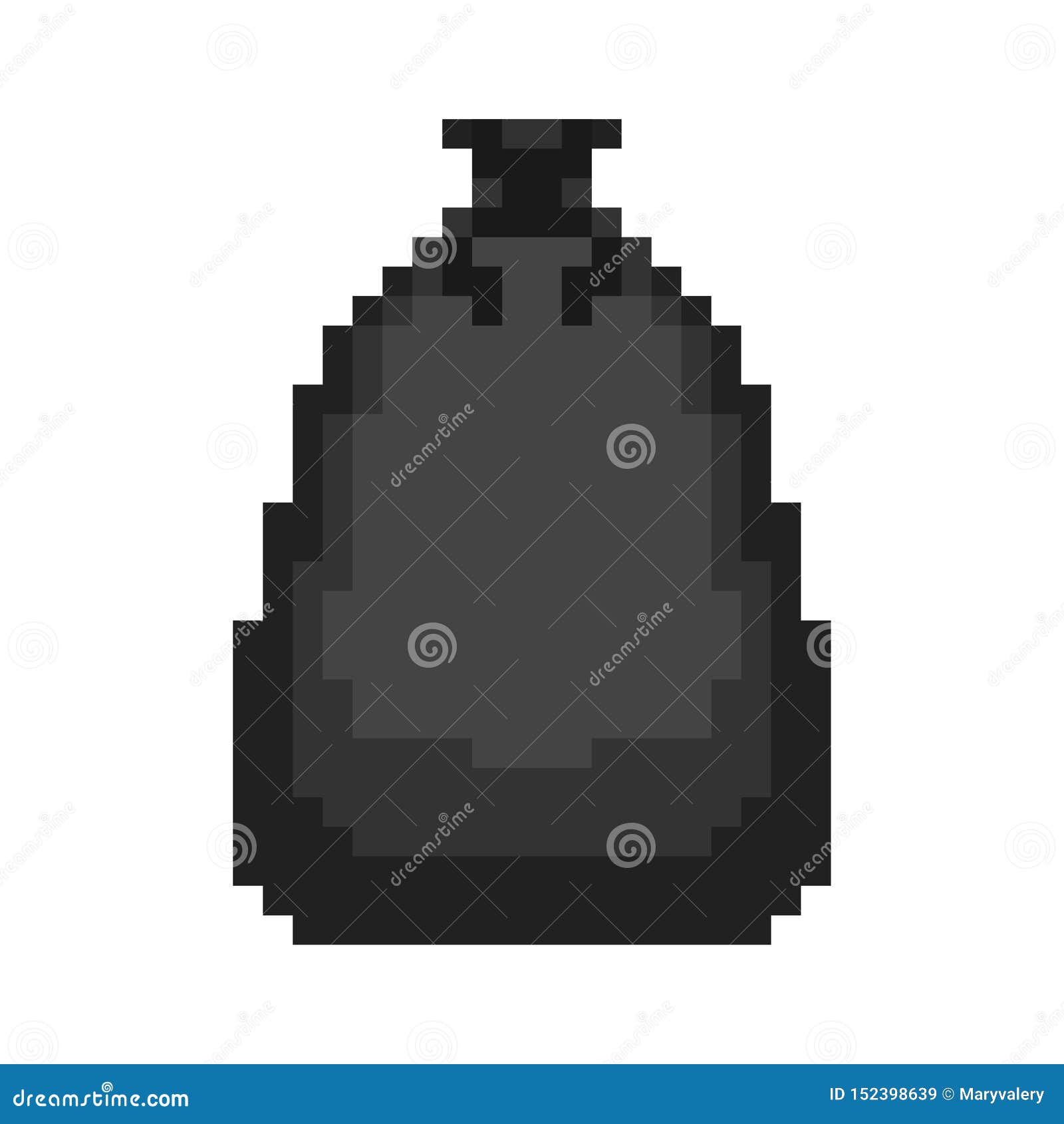Garbage Bag Pixel Art. Rubbish Black Sack 8 Bit Stock Vector ...
