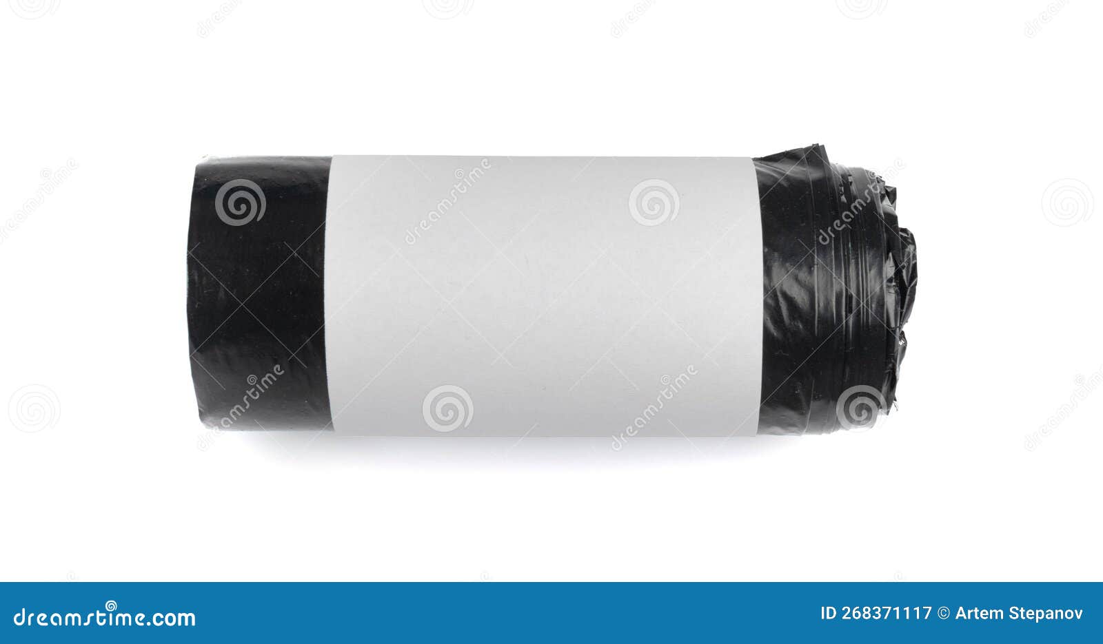 Garbage Bag Roll Isolated. Trash Package, New Rolled Plastic Bin Bags ...