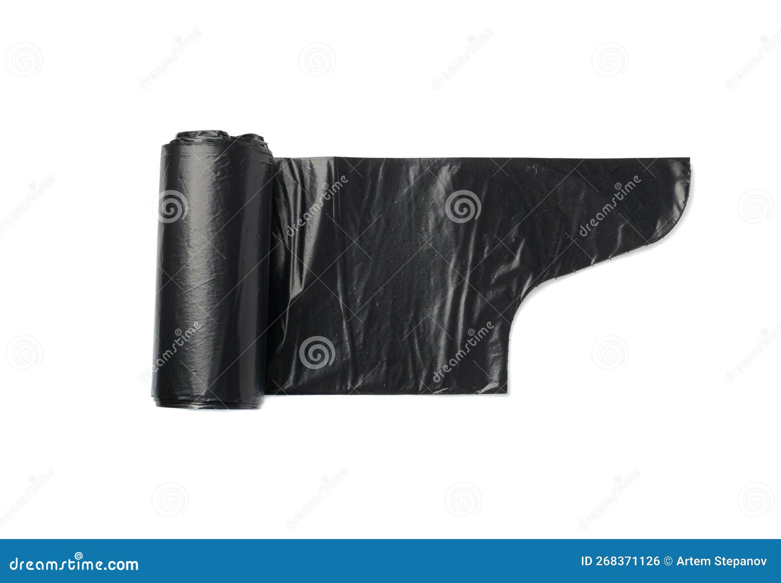 Garbage Bag Roll Isolated. Trash Package, New Rolled Plastic Bin Bags ...
