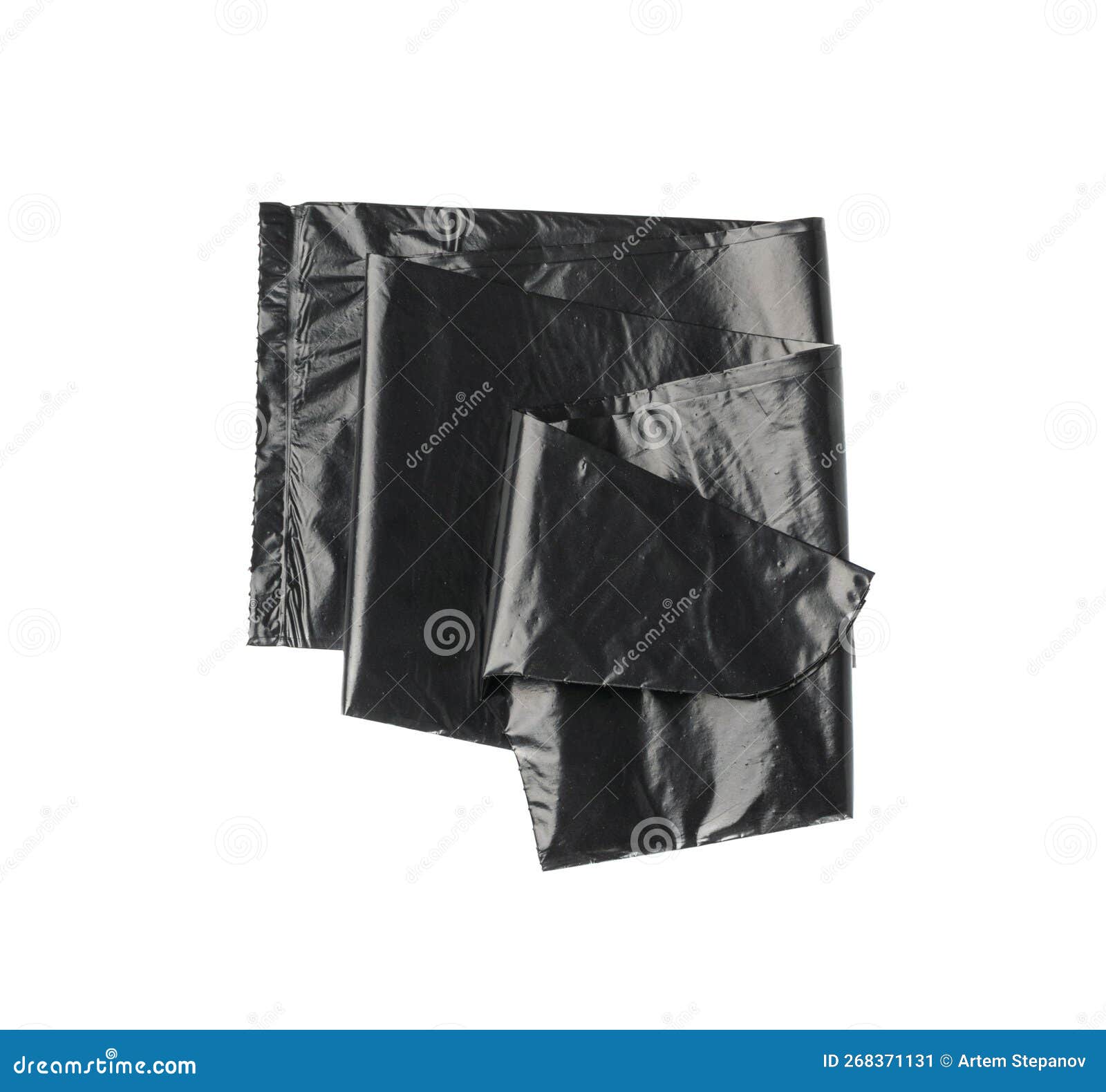 Garbage Bag Roll Isolated. Trash Package, New Rolled Plastic Bin Bags ...