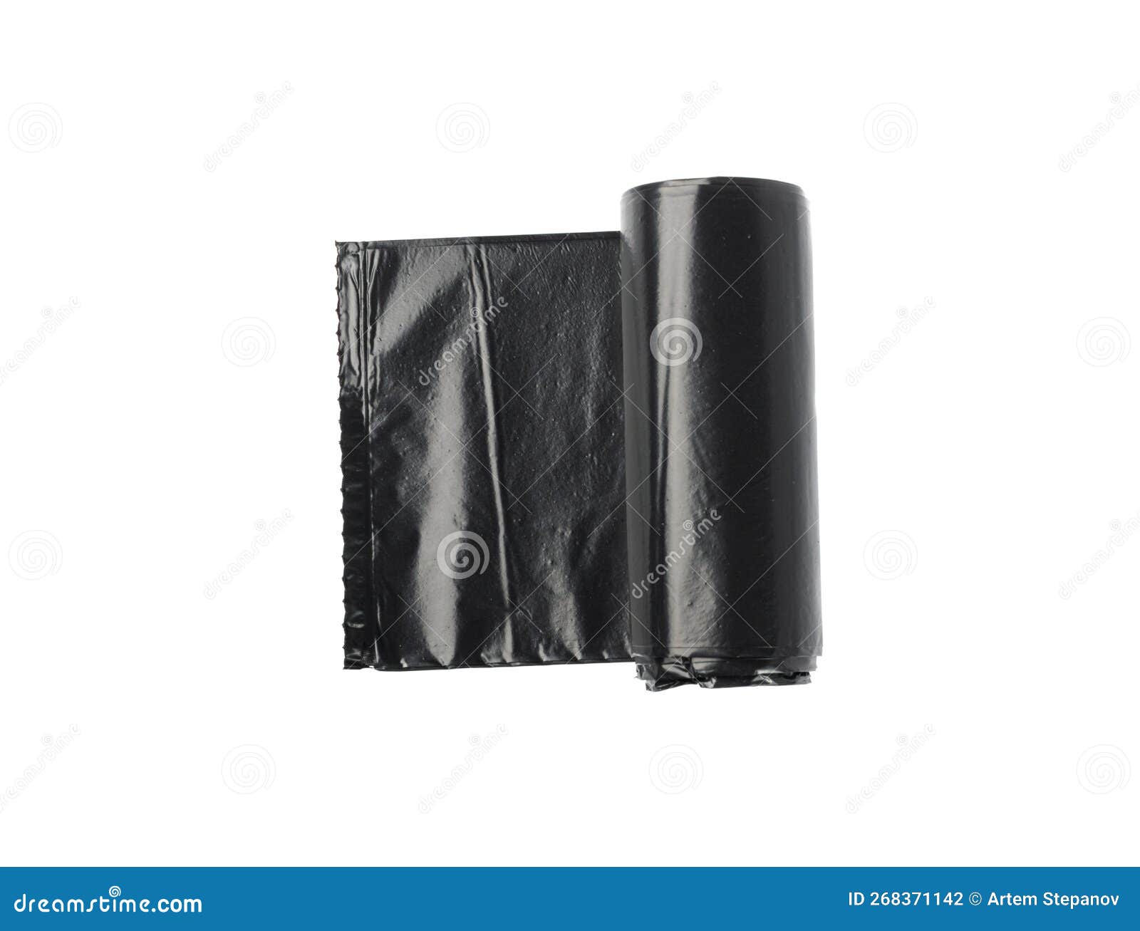 Garbage Bag Roll Isolated. Trash Package, New Rolled Plastic Bin Bags ...