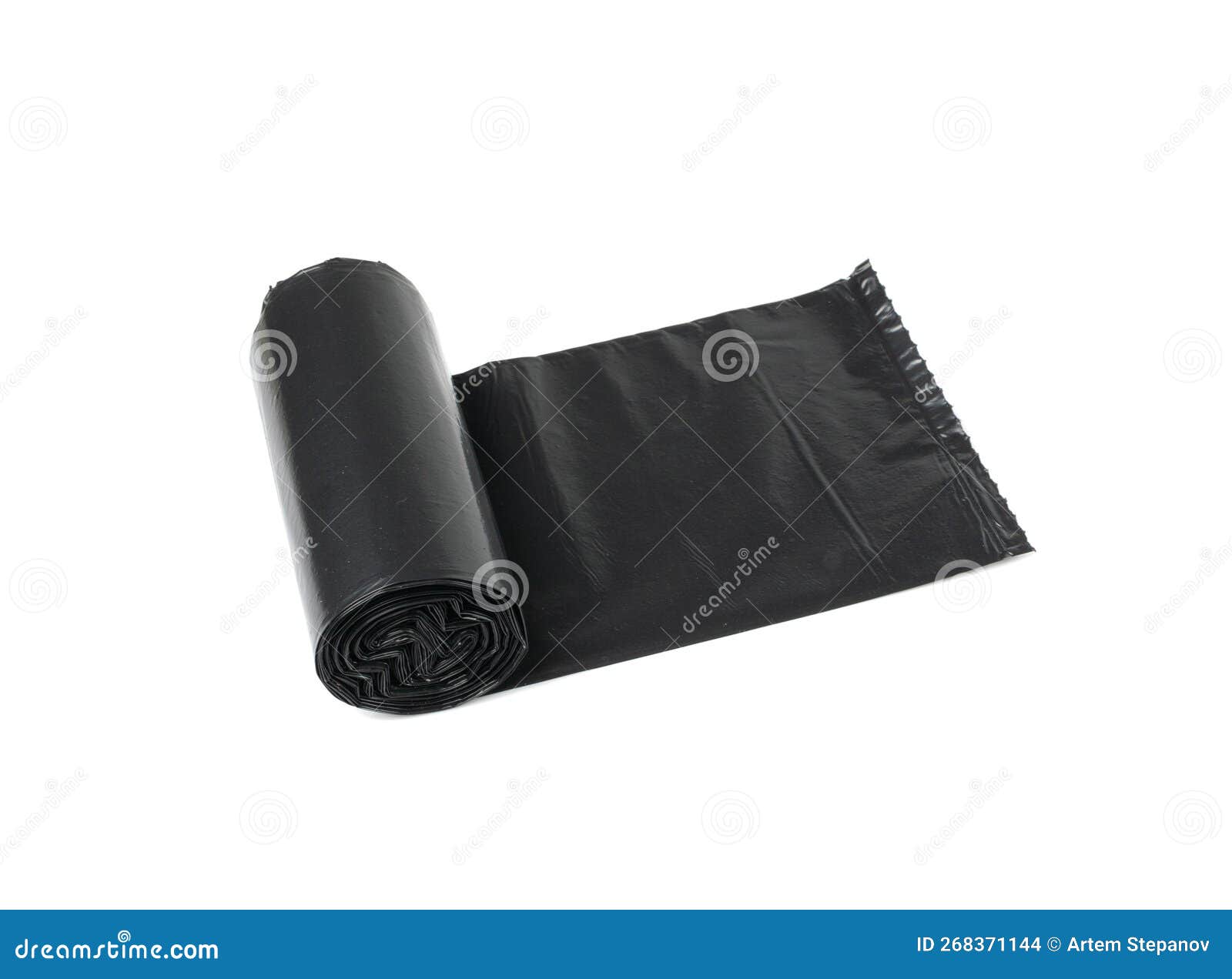 Garbage Bag Roll Isolated. Trash Package, New Rolled Plastic Bin Bags ...