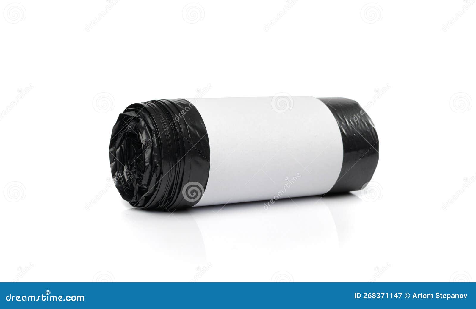 Garbage Bag Roll Isolated. Trash Package, New Rolled Plastic Bin Bags ...