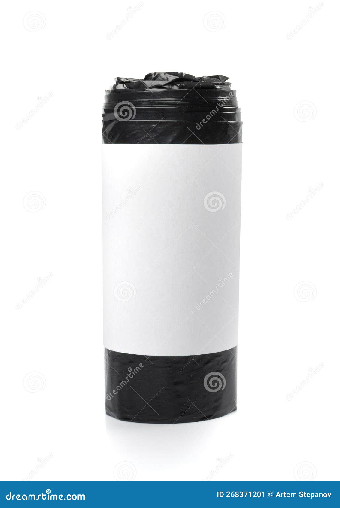 Garbage Bag Roll Isolated. Trash Package, New Rolled Plastic Bin Bags ...
