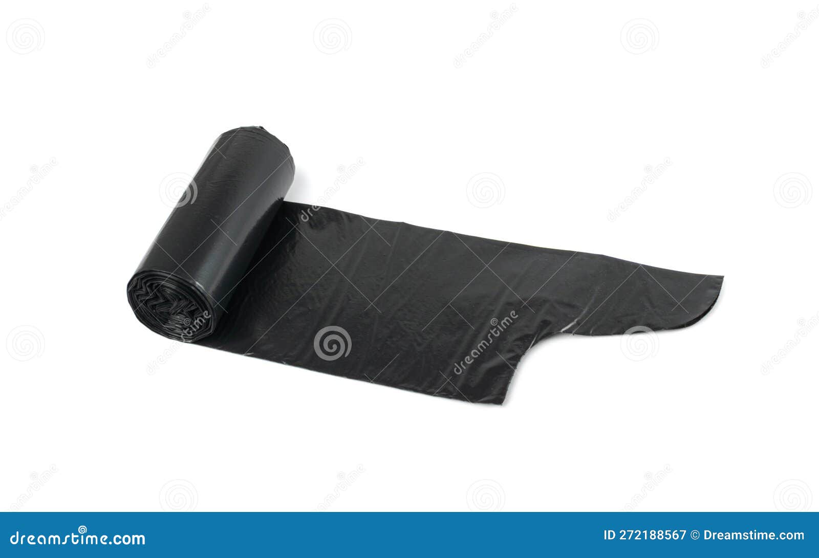 Garbage Bag Roll Isolated. Trash Package, New Rolled Plastic Bin Bags ...