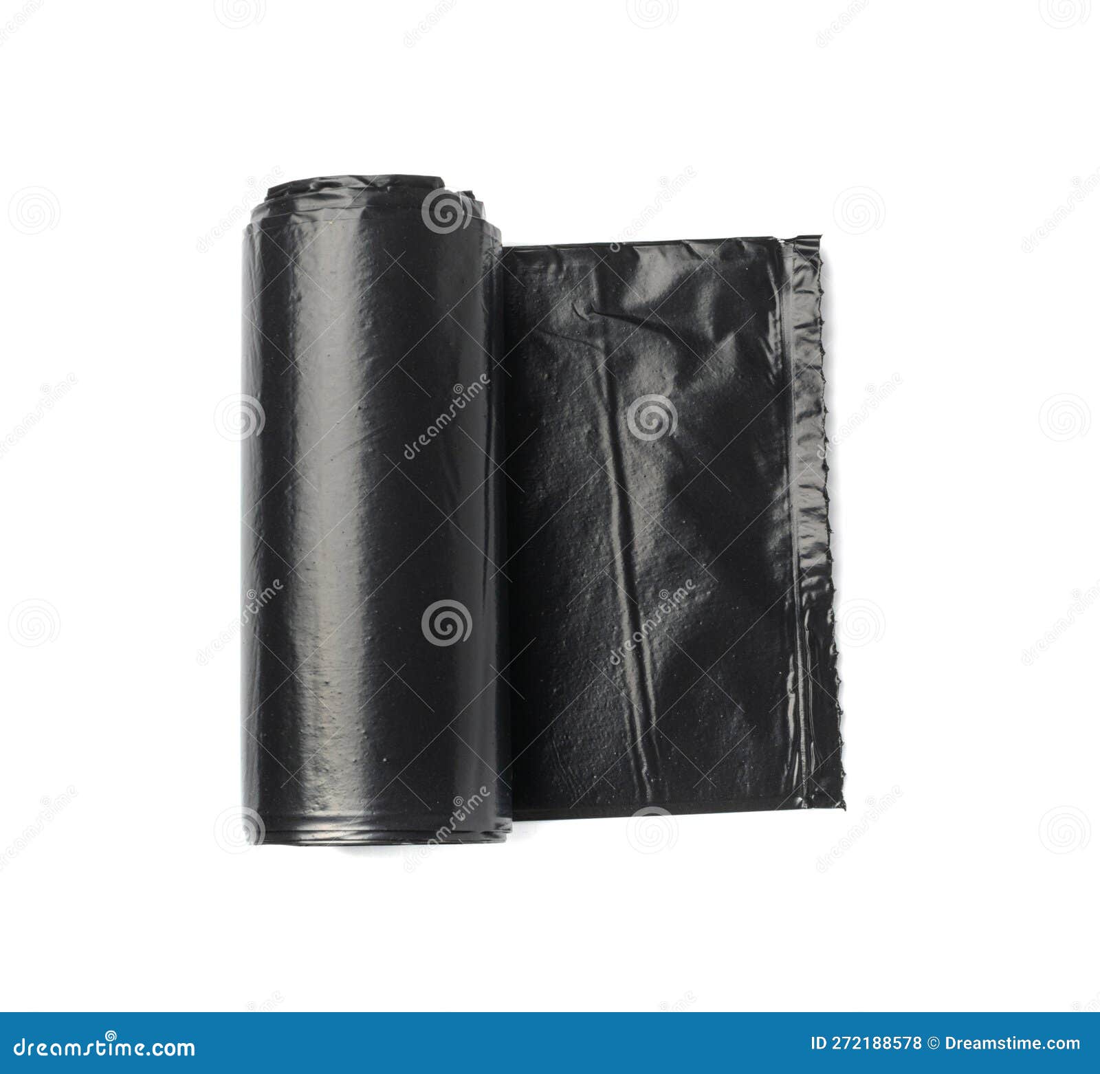 Garbage Bag Roll Isolated. Trash Package, New Rolled Plastic Bin Bags ...