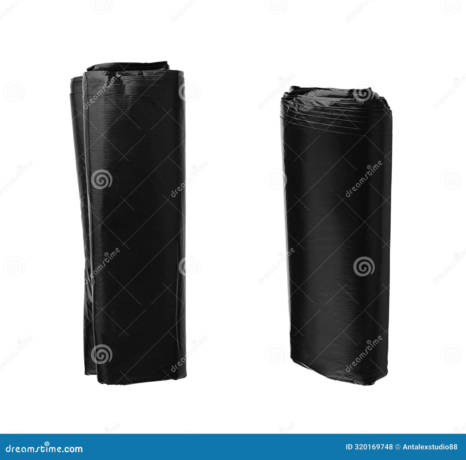 Garbage Bag Rolls Isolated. Trash Package Stock Photo - Image of ...