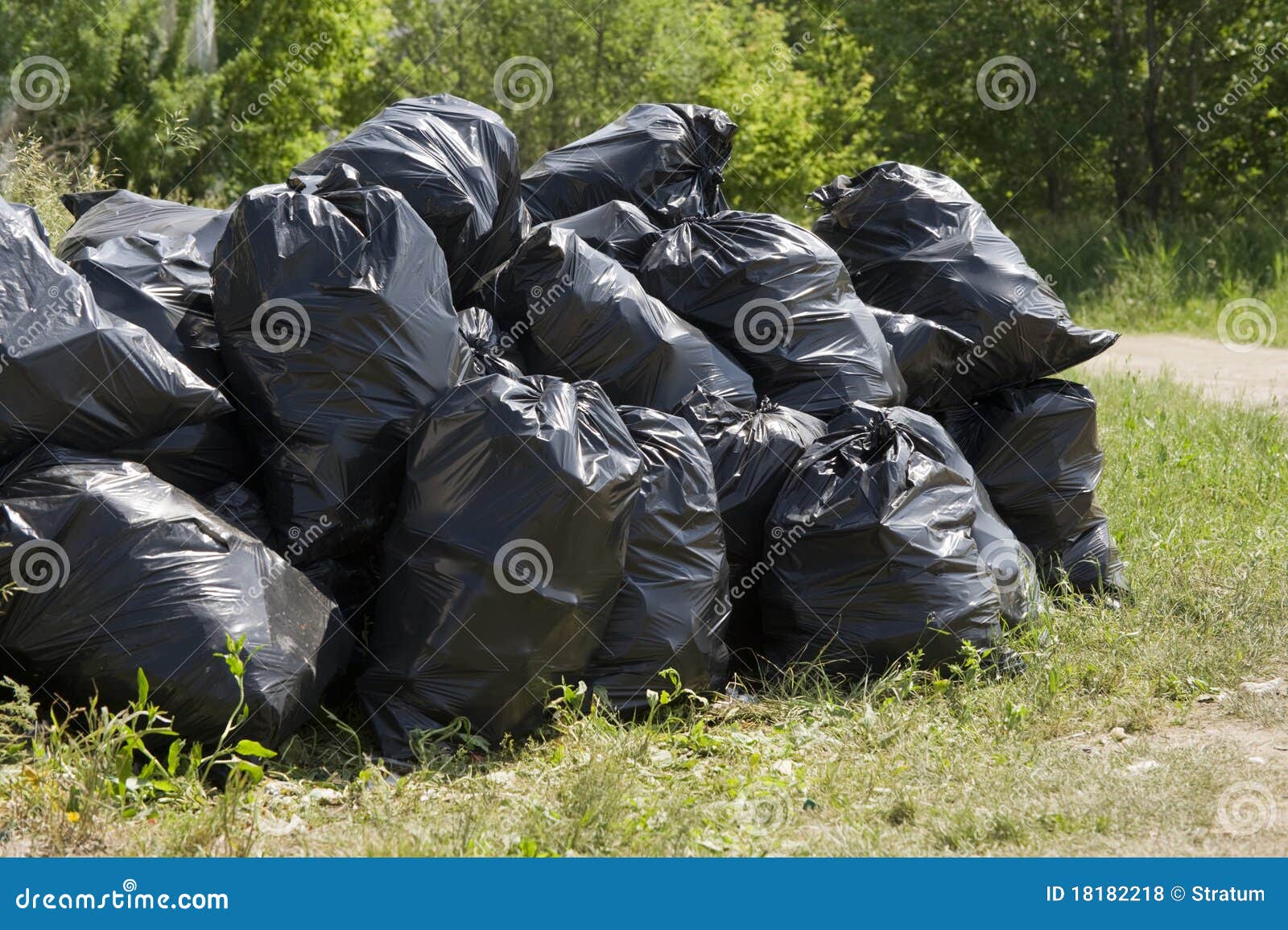 Garbage bags stock photo. Image of pile, green, contaminate - 18182218