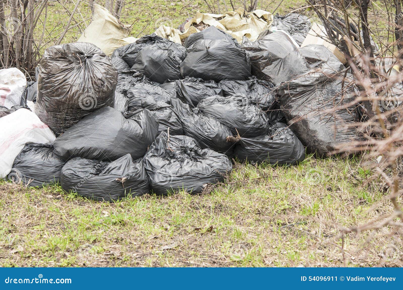 Garbage bags stock image. Image of garbage, junkyard - 54096911