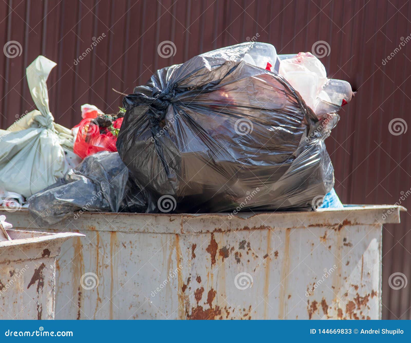 Garbage in Bags in the Tank Stock Image - Image of shop, environment ...