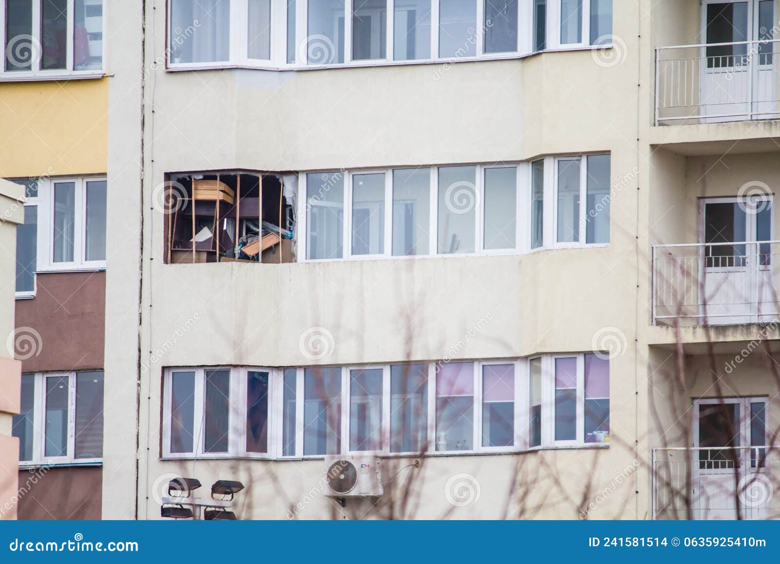 Garbage on the Balcony of a New Multi-storey Building Stock Photo ...