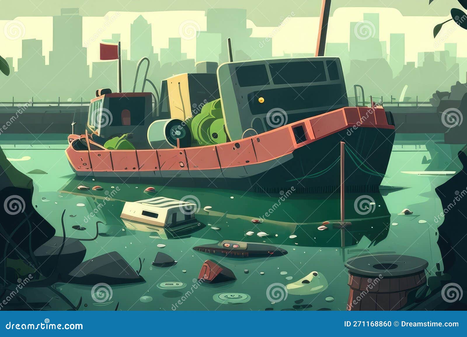 Polluted River In City Indias Contrast Of Ugly Pollution. Stock ...