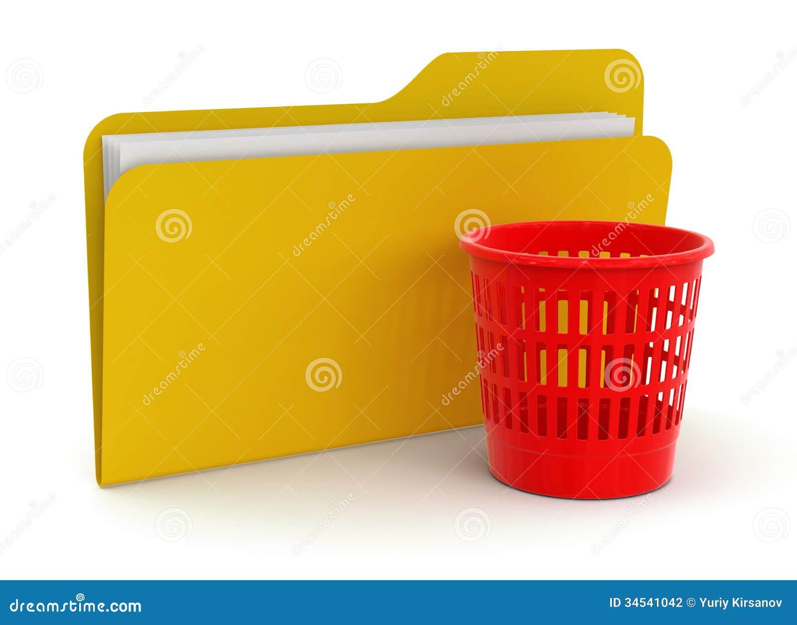 Folder And Wastepaper Basket Royalty-Free Illustration | CartoonDealer ...